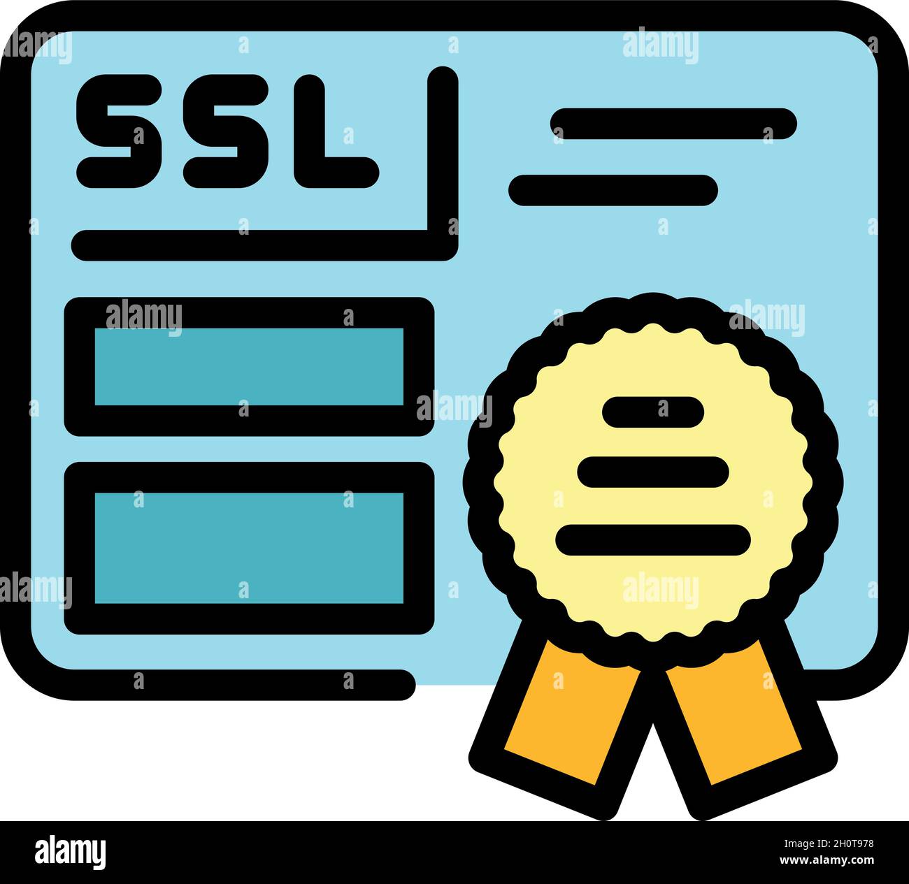 Ssl certification icon. Outline ssl certification vector icon color ...