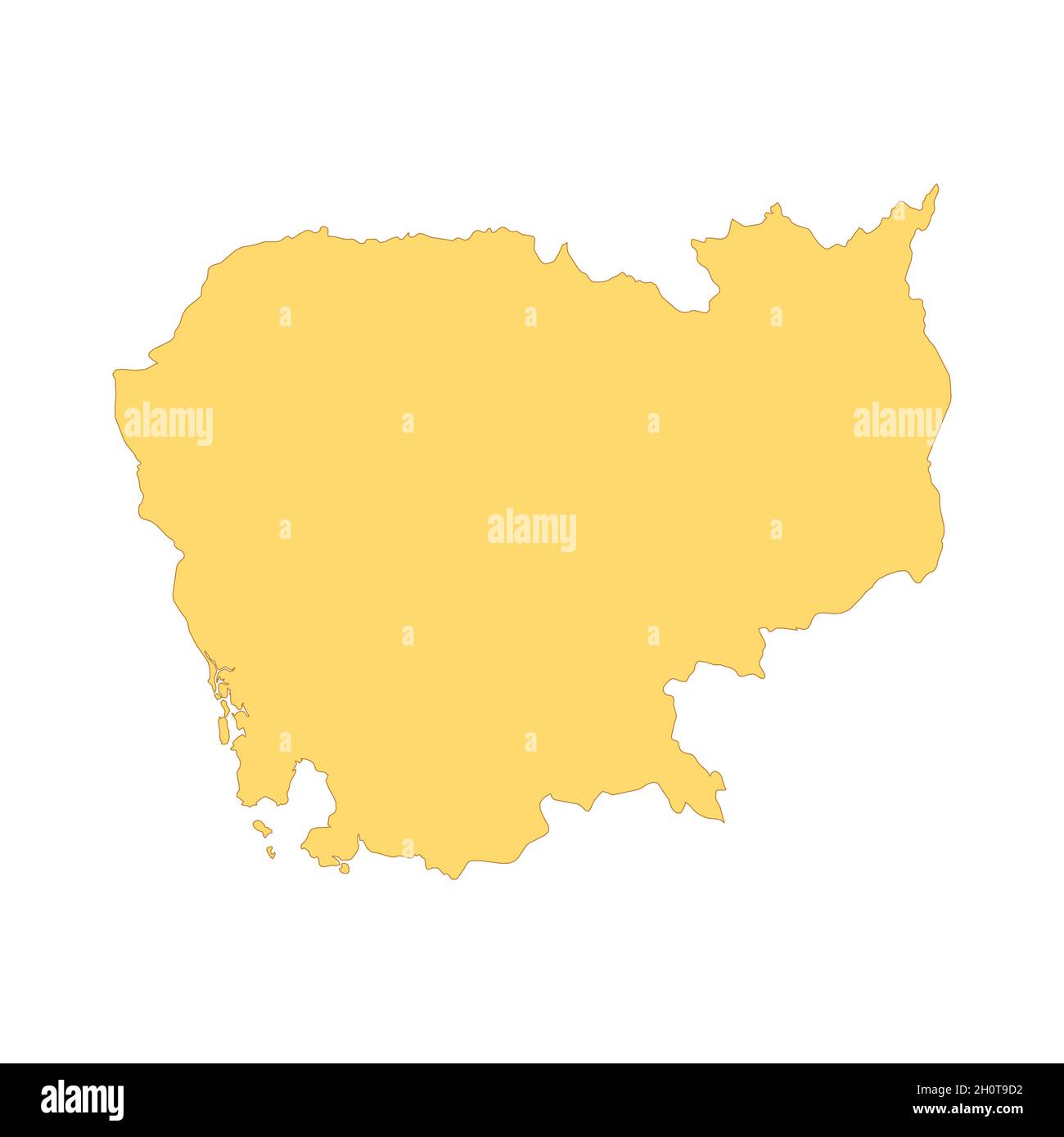 Cambodia map color line element. Border of the country. UI UX GUI ...