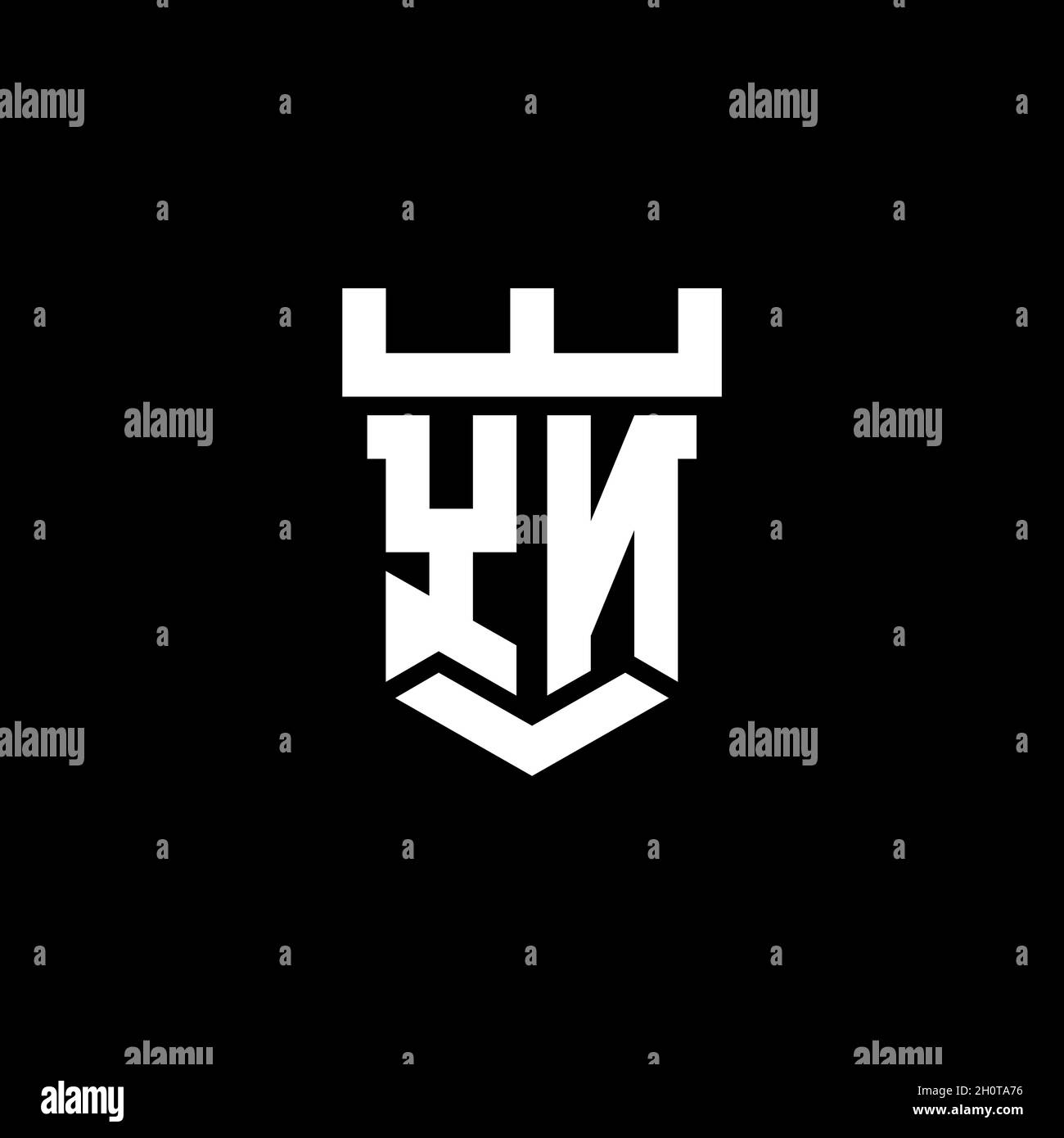 YN logo initial monogram with castle shape style design template ...