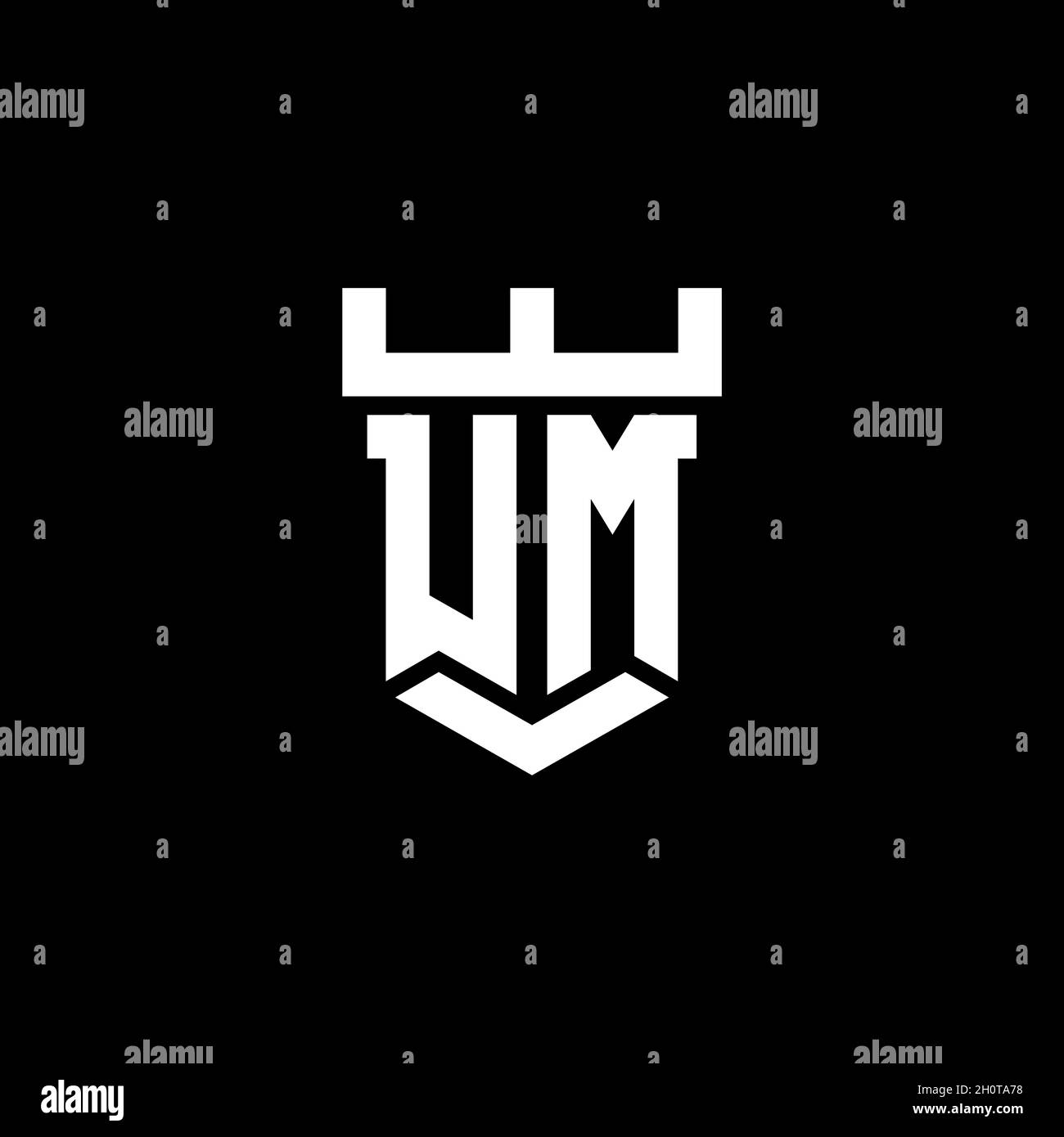 UM logo initial monogram with castle shape style design template ...