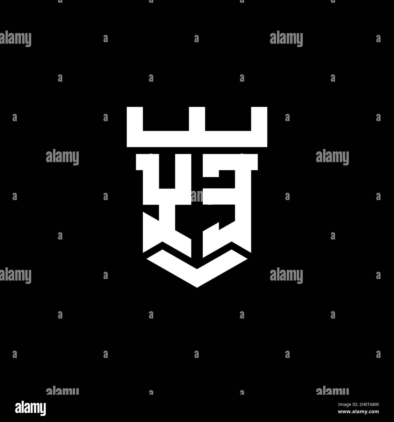 YE logo initial monogram with castle shape style design template ...