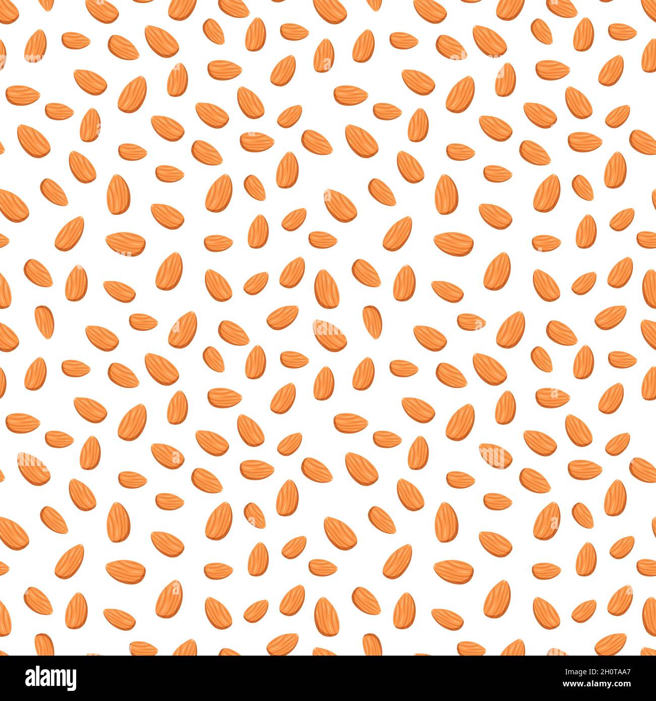 Seamless pattern with almonds. Cute print with nuts on a white ...