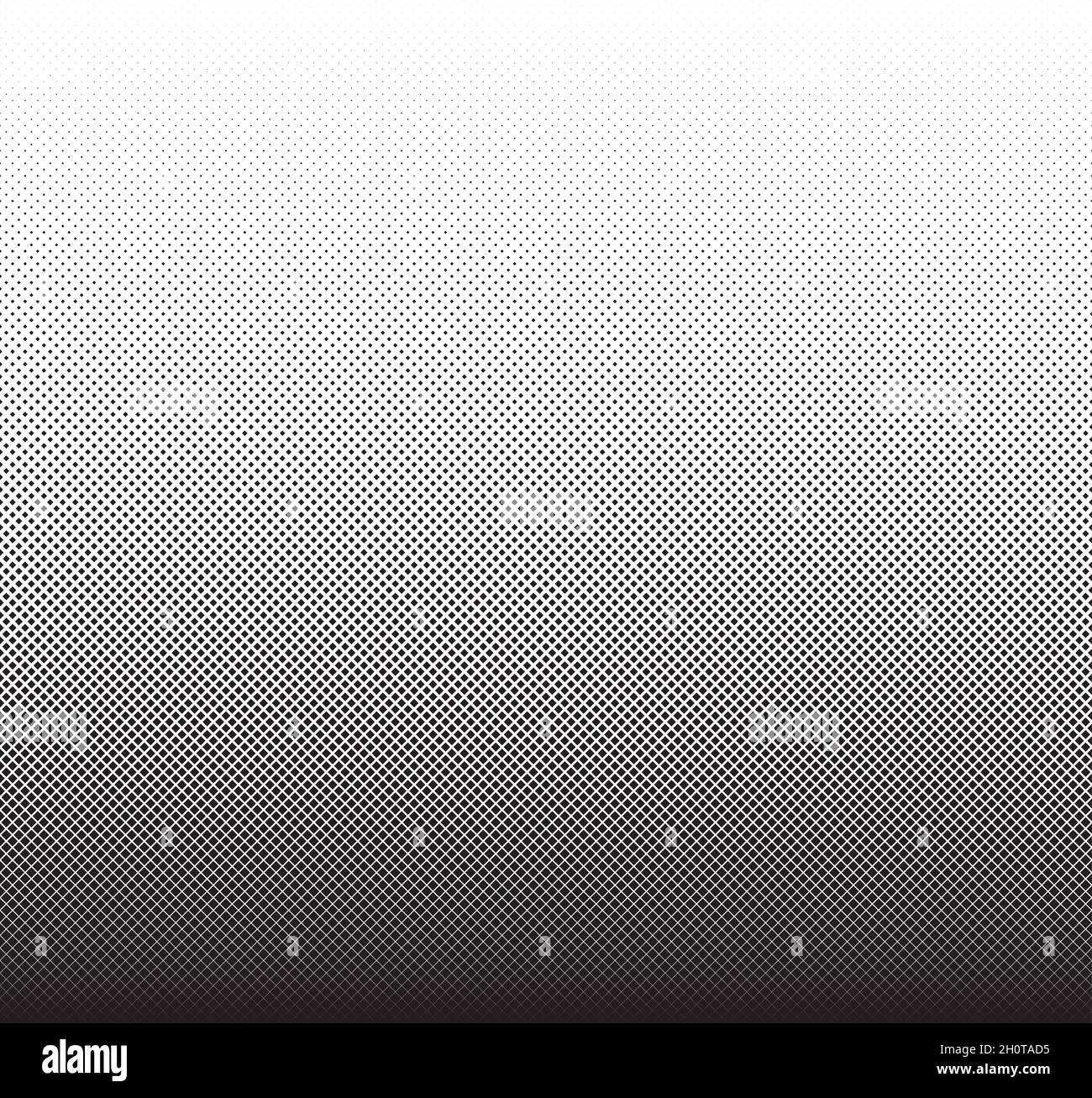 Seamless halftone vector background.Filled with black squares .Long ...