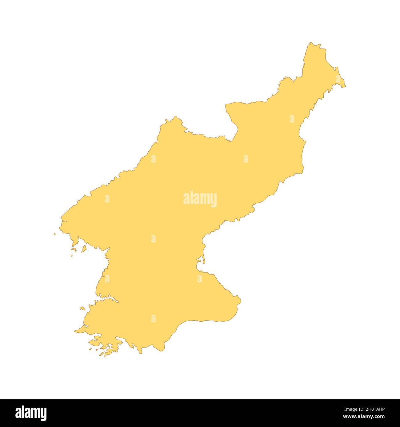 North Korea map color line element. Border of the country Stock Vector ...