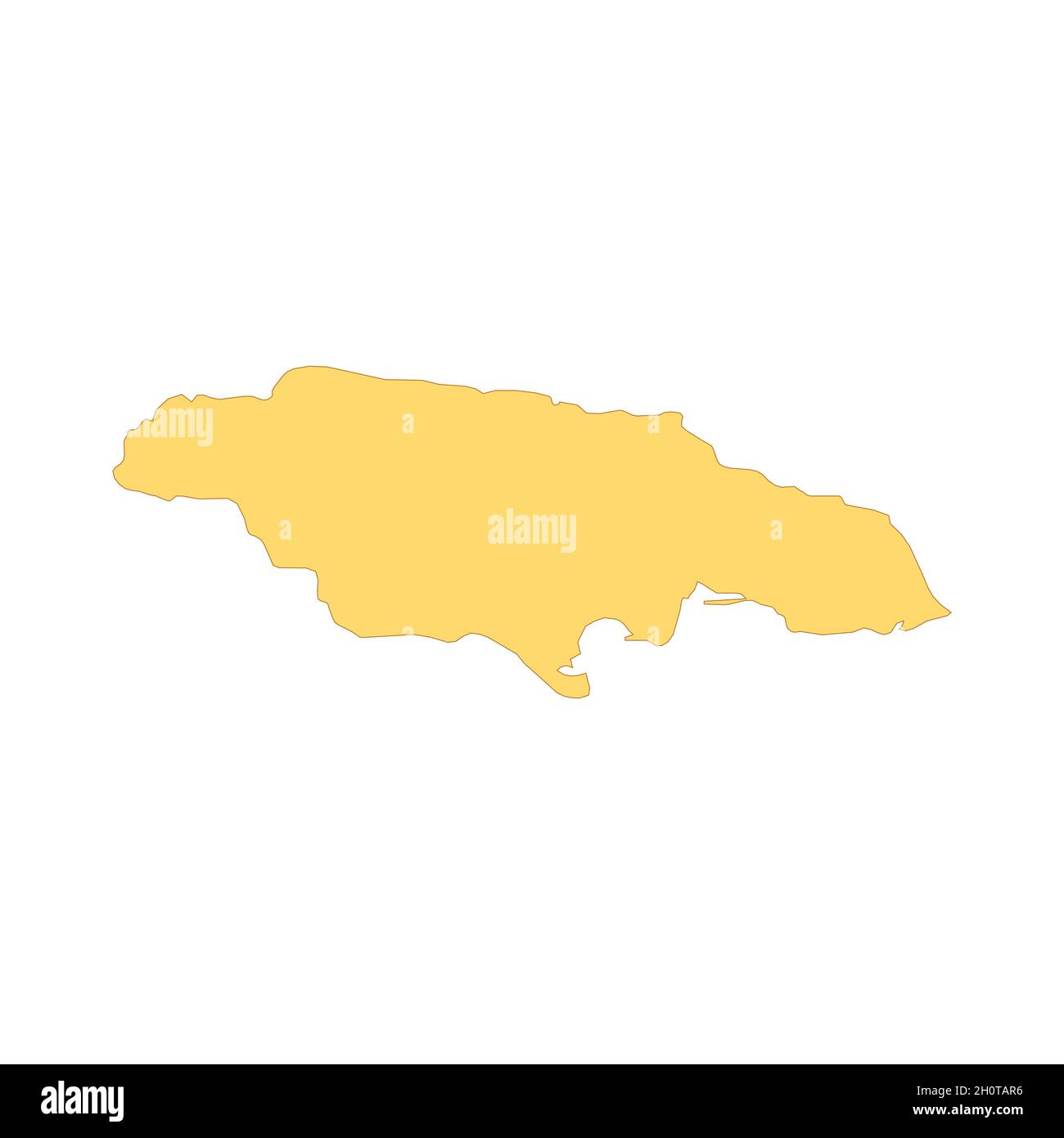 Jamaica map color line element. Border of the country Stock Vector ...