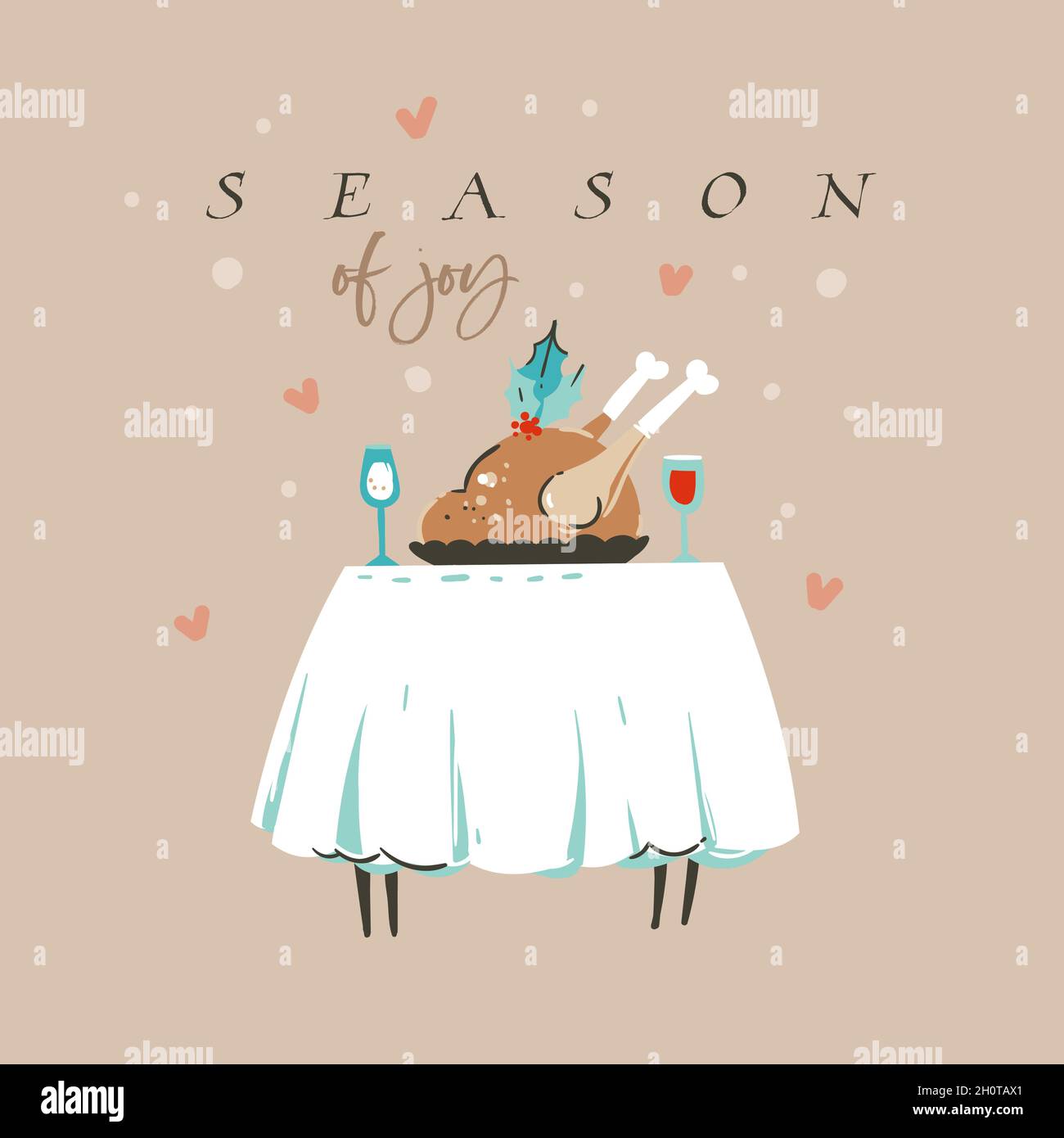 Vintage turkey dinner Stock Vector Images - Alamy