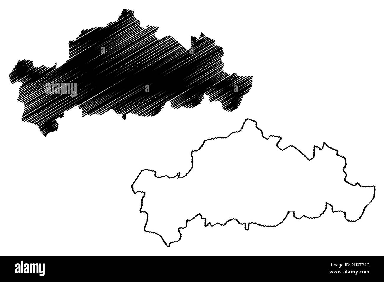 Kurukshetra district (Haryana State, Republic of India) map vector ...