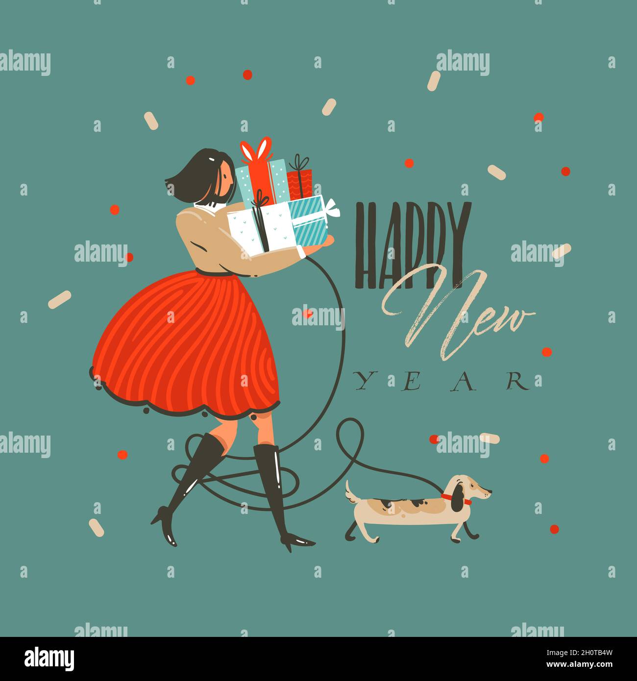 Holidays presents new year Stock Vector Images - Alamy