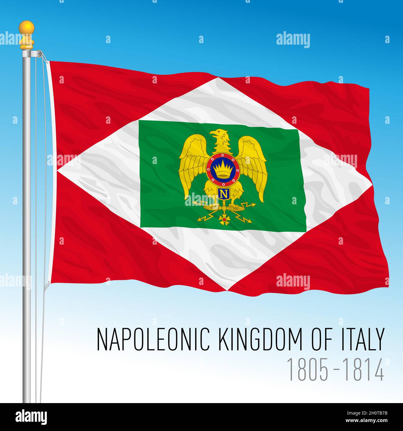 Napoleonic Kingdom of Italy historical flag, 1805 - 1814, vector ...