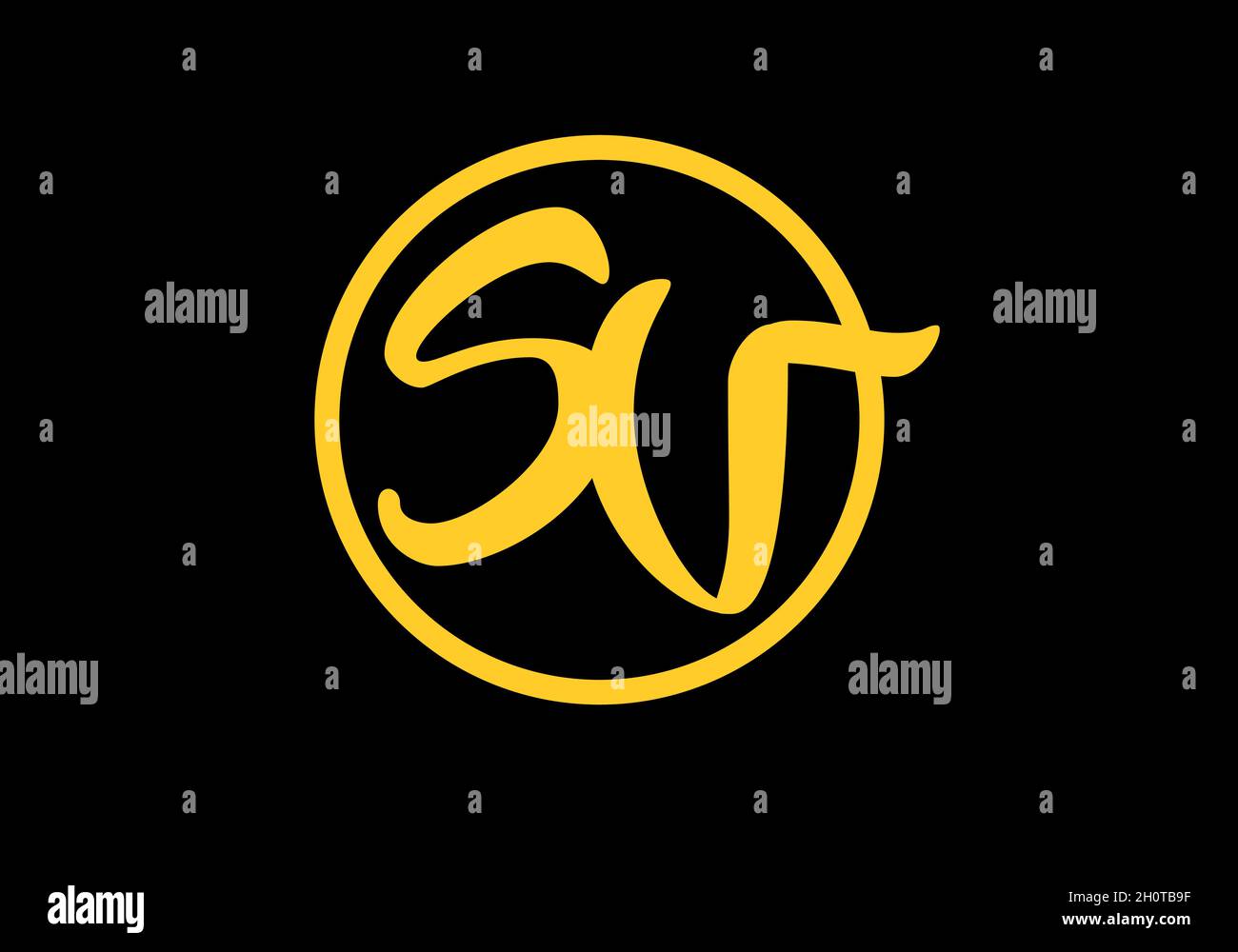 Initial letter SV in circle shape design Stock Vector Image & Art - Alamy