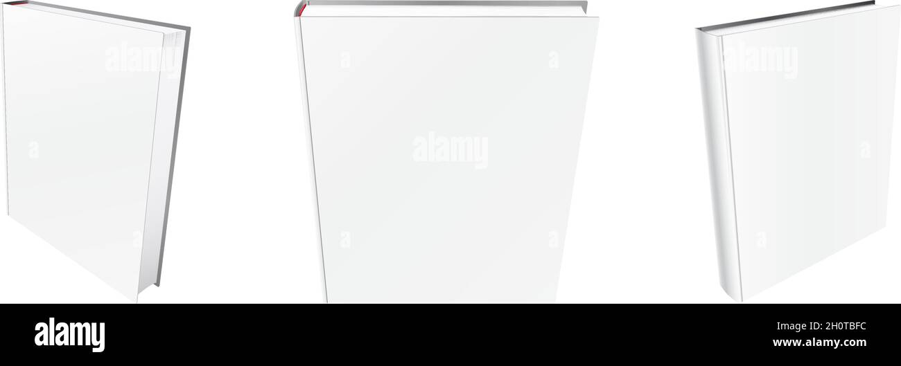 Vector book mockup with blank cover, template illustration isolated on ...