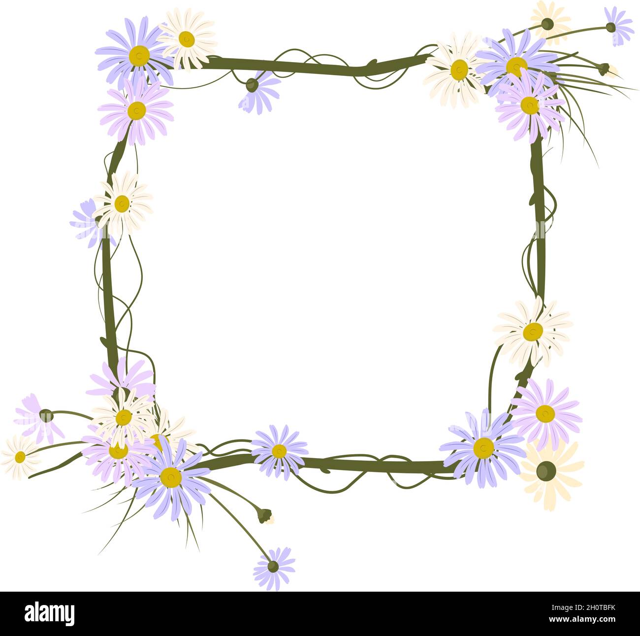 Square frame flower bud Stock Vector Images - Alamy