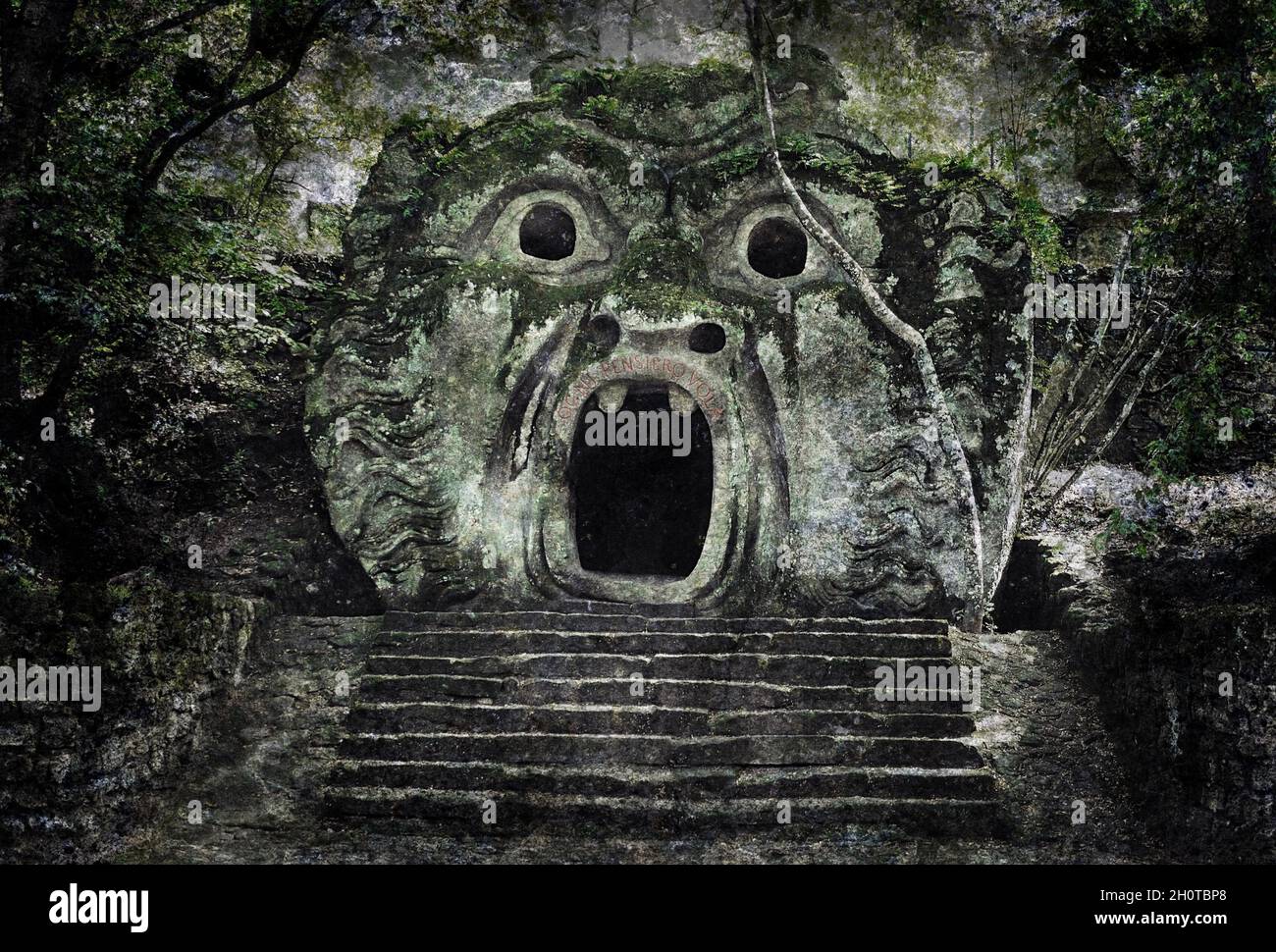 sacred wood, park of the monsters in Bomarzo, italy - monster Stock ...