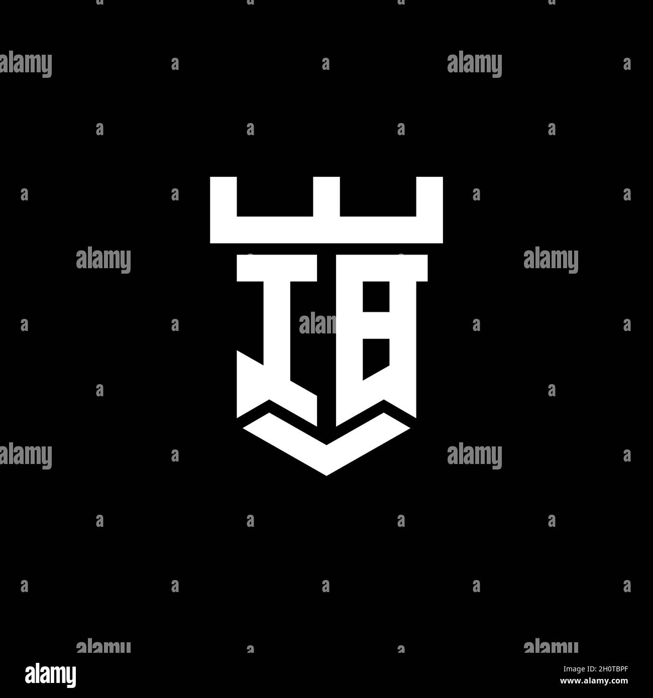 IB logo initial monogram with castle shape style design template ...