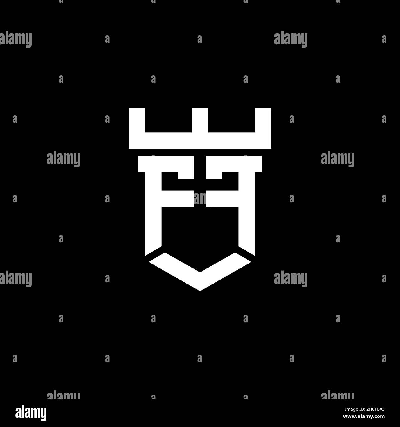 FF logo initial monogram with castle shape style design template ...