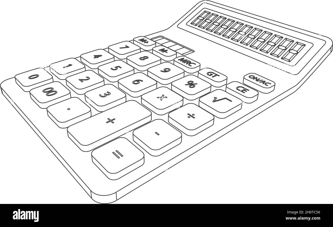 Vector calculator illustration perspective 3d view Stock Vector Image ...