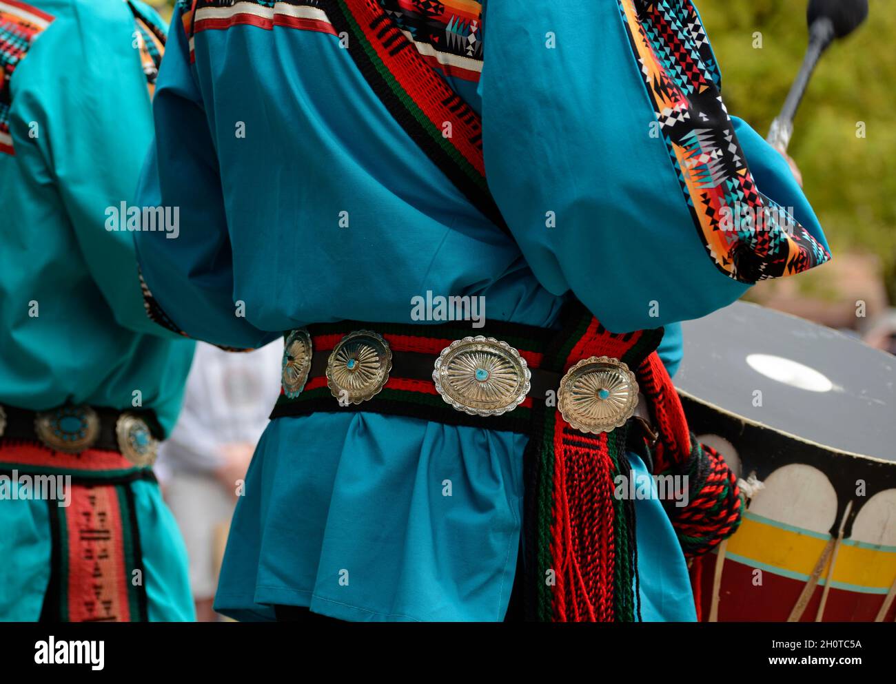 Native American drummers for a dance group from Zuni Pueblo in New ...