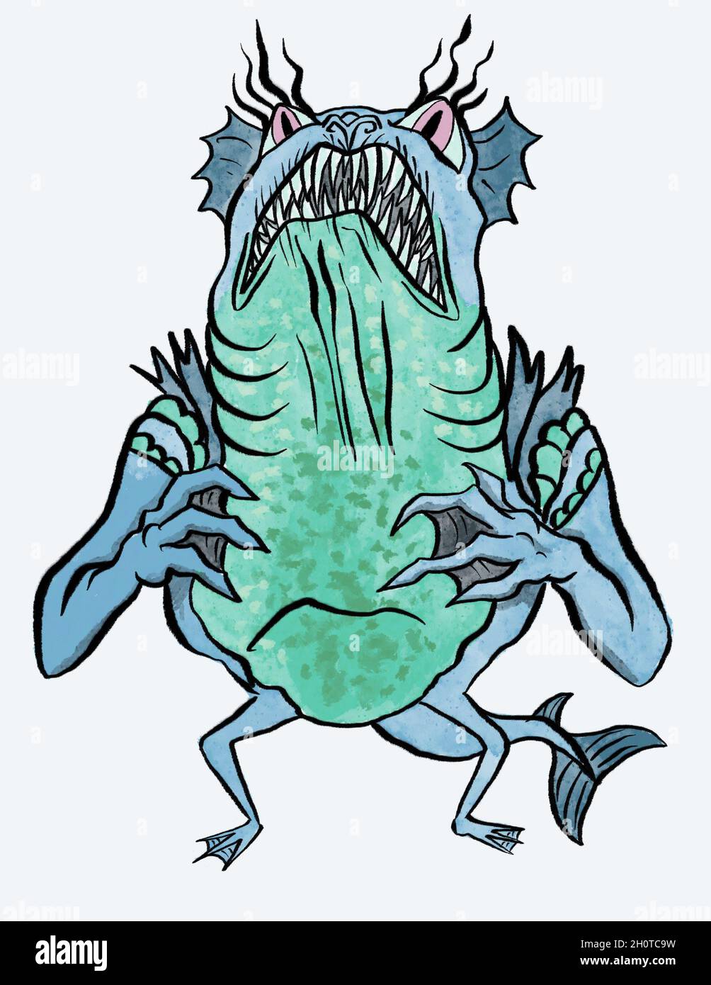 creepy sea creature illustration Stock Photo - Alamy