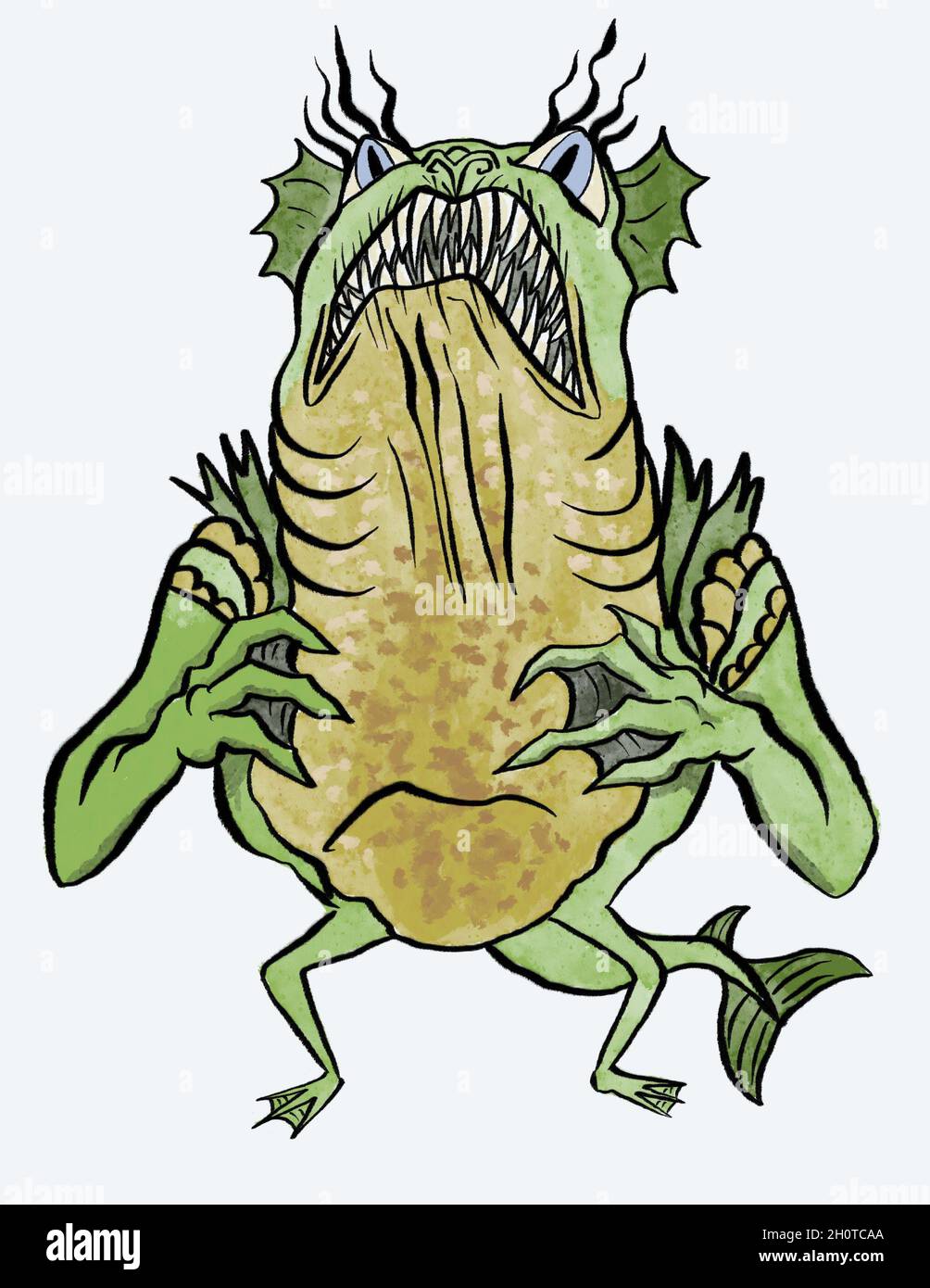 creepy sea creature illustration Stock Photo - Alamy