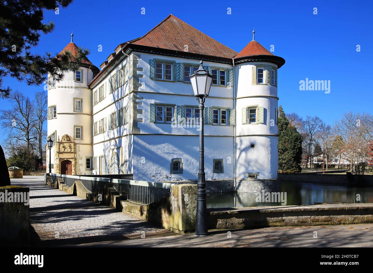 The Moated Castle Is A Sight Of The City Of Bad Rappenau Stock Photo ...