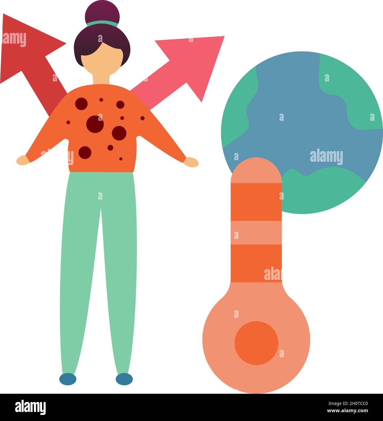 Global warming icon planet climate change vector Stock Vector Image ...