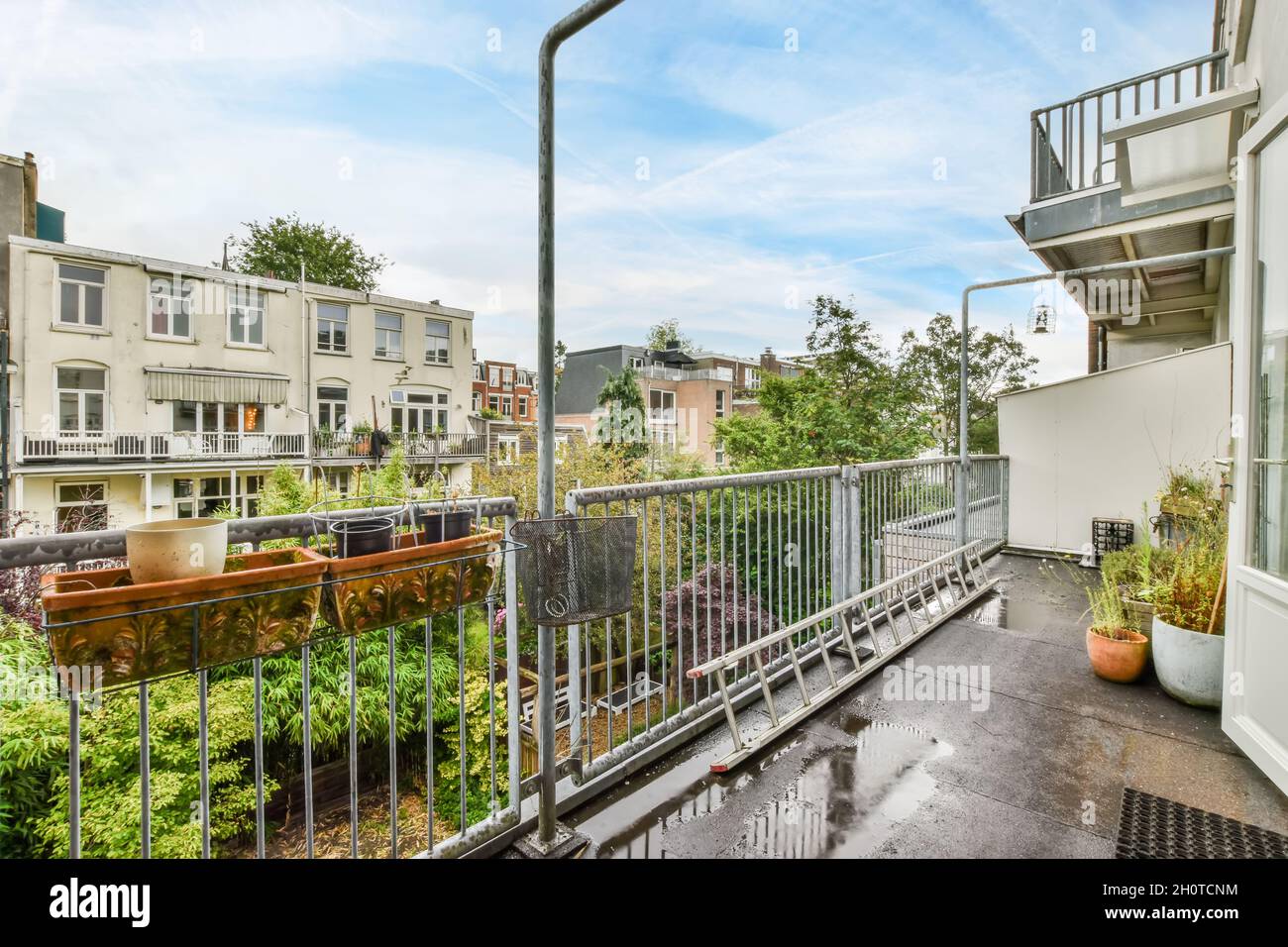 Beautiful view from the terrace or balcony of an apartment Stock Photo ...