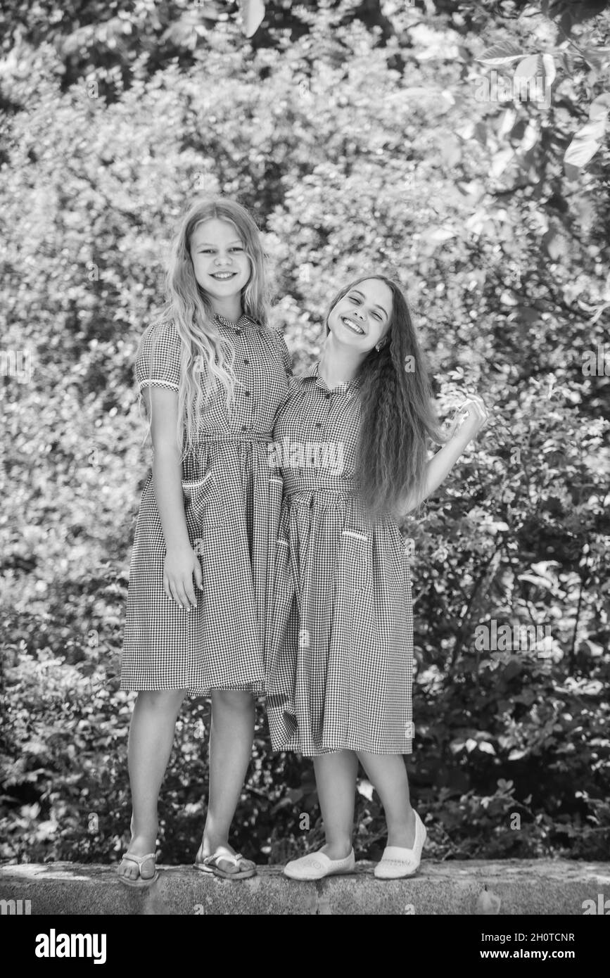 Happy girls sisterhood children Black and White Stock Photos & Images ...