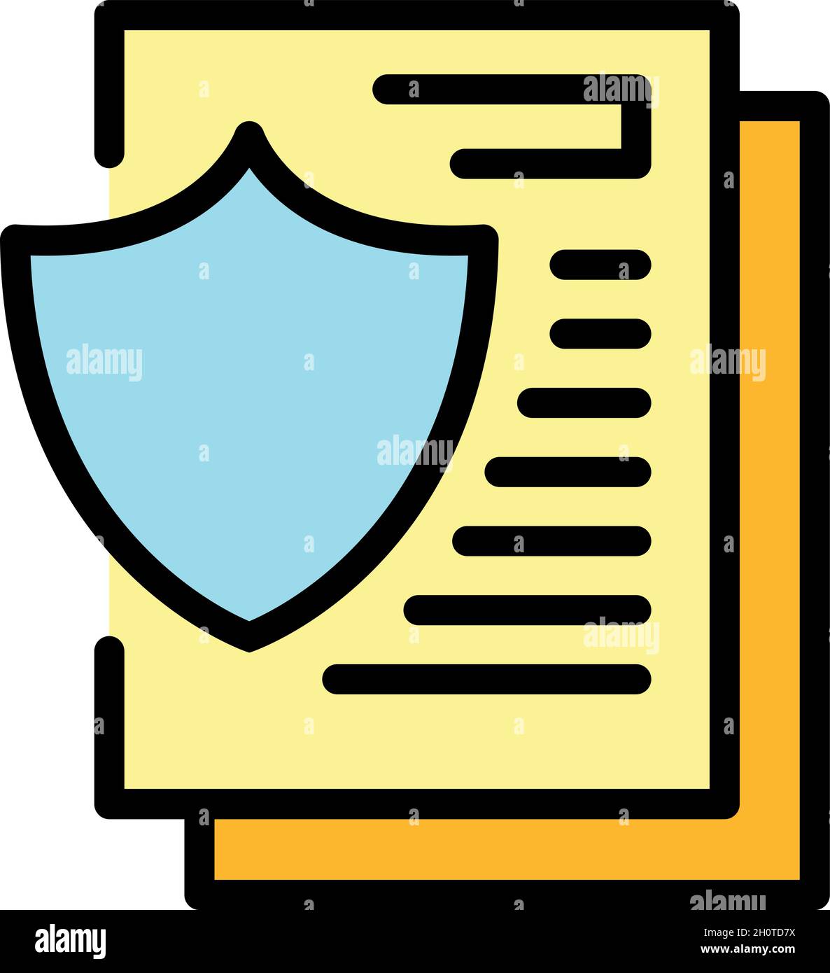 Secured files icon. Outline secured files vector icon color flat ...