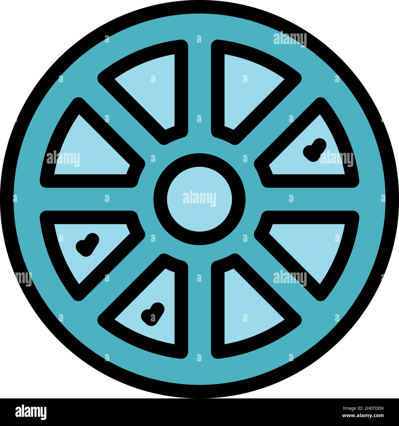 Wheel cipher icon. Outline wheel cipher vector icon color flat isolated ...