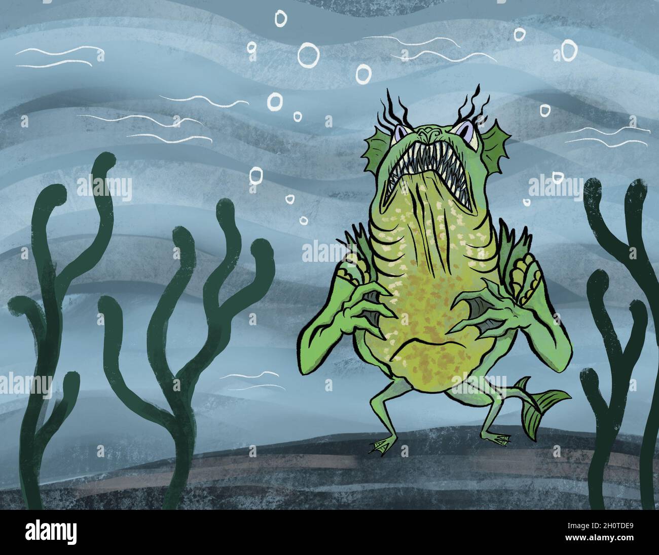 creepy sea creature illustration Stock Photo - Alamy