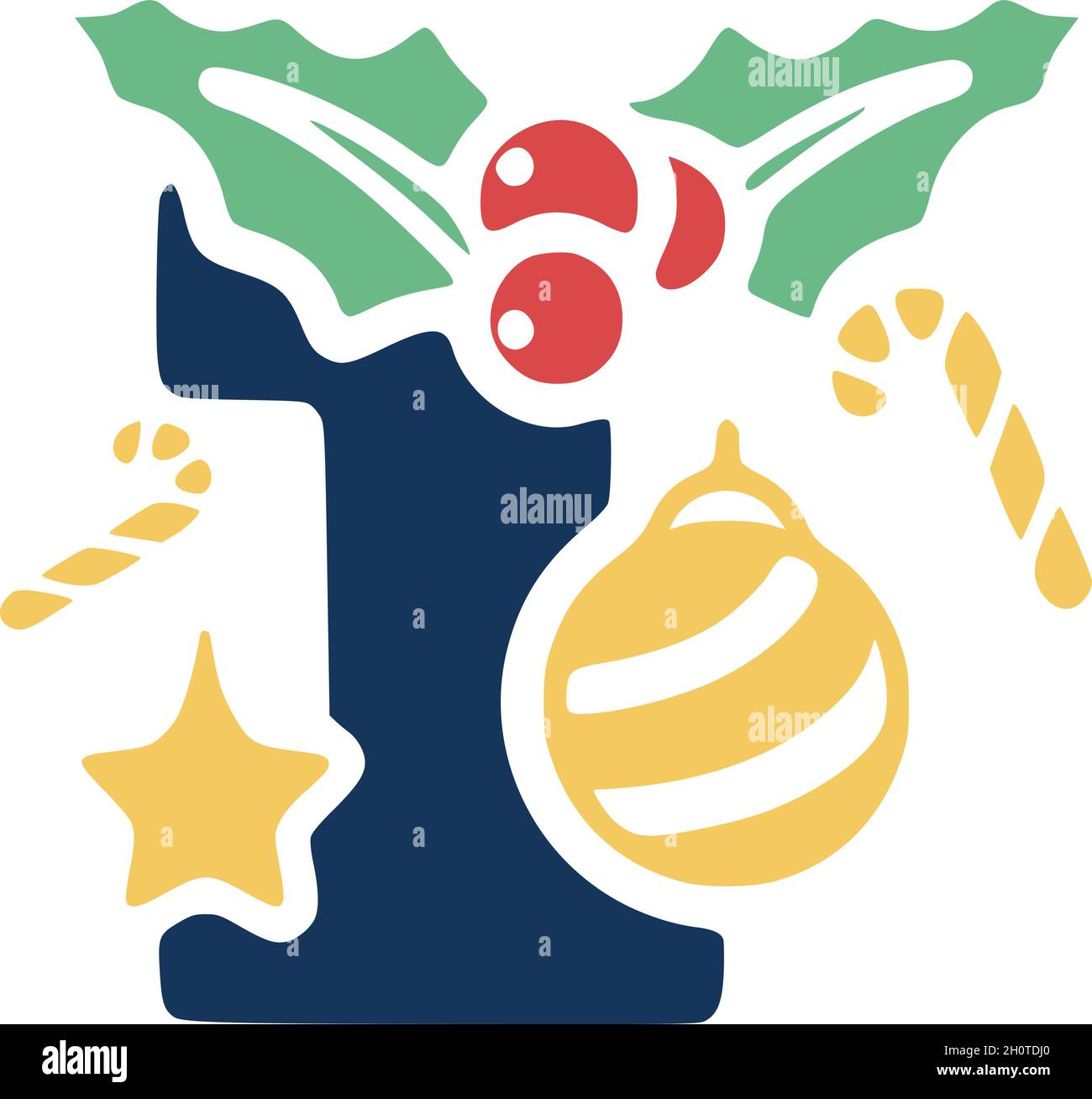 Christmas alphabet number 1 vector illustration hi-res stock ...