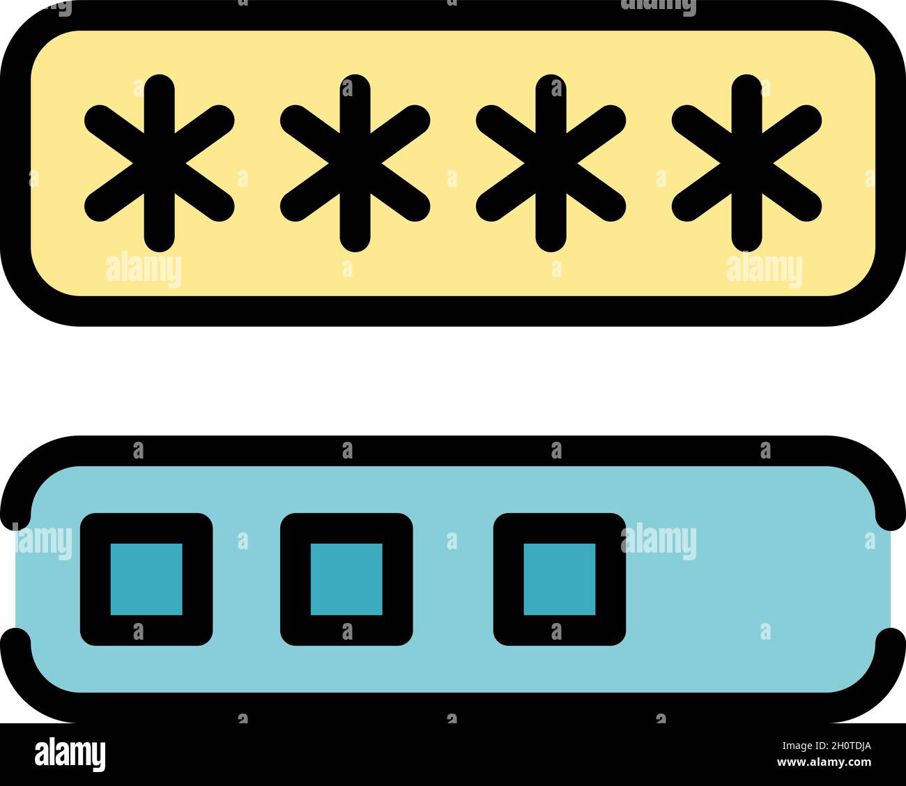 Privacy password icon. Outline privacy password vector icon color flat ...