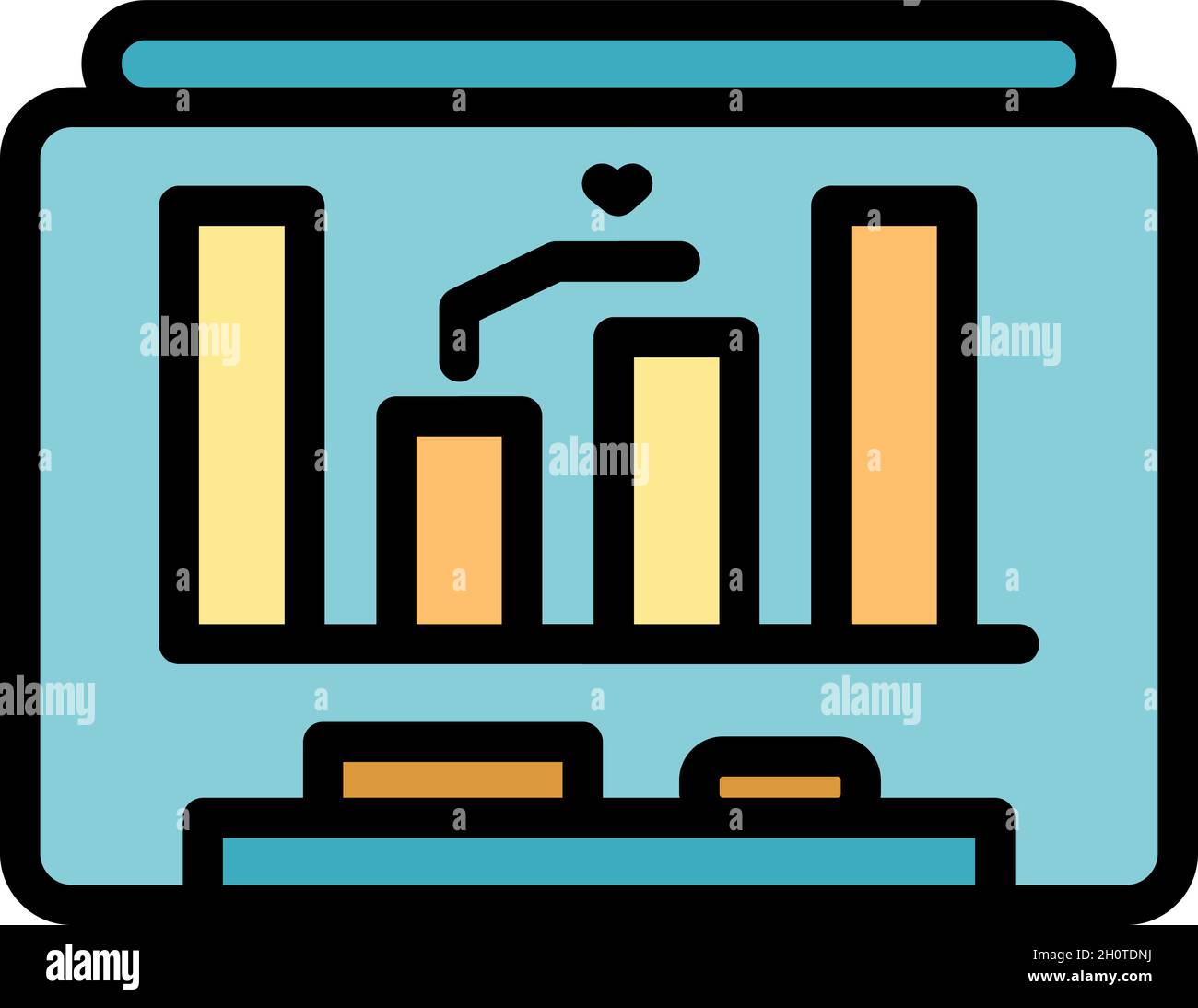 Ergonomic icon. Outline ergonomic vector icon color flat isolated Stock ...