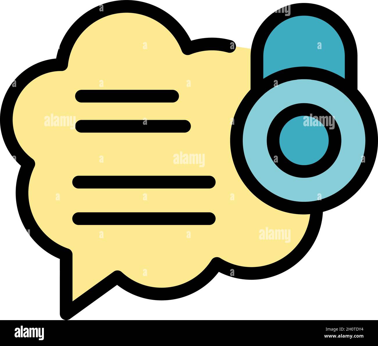 Secure chat icon. Outline secure chat vector icon color flat isolated ...