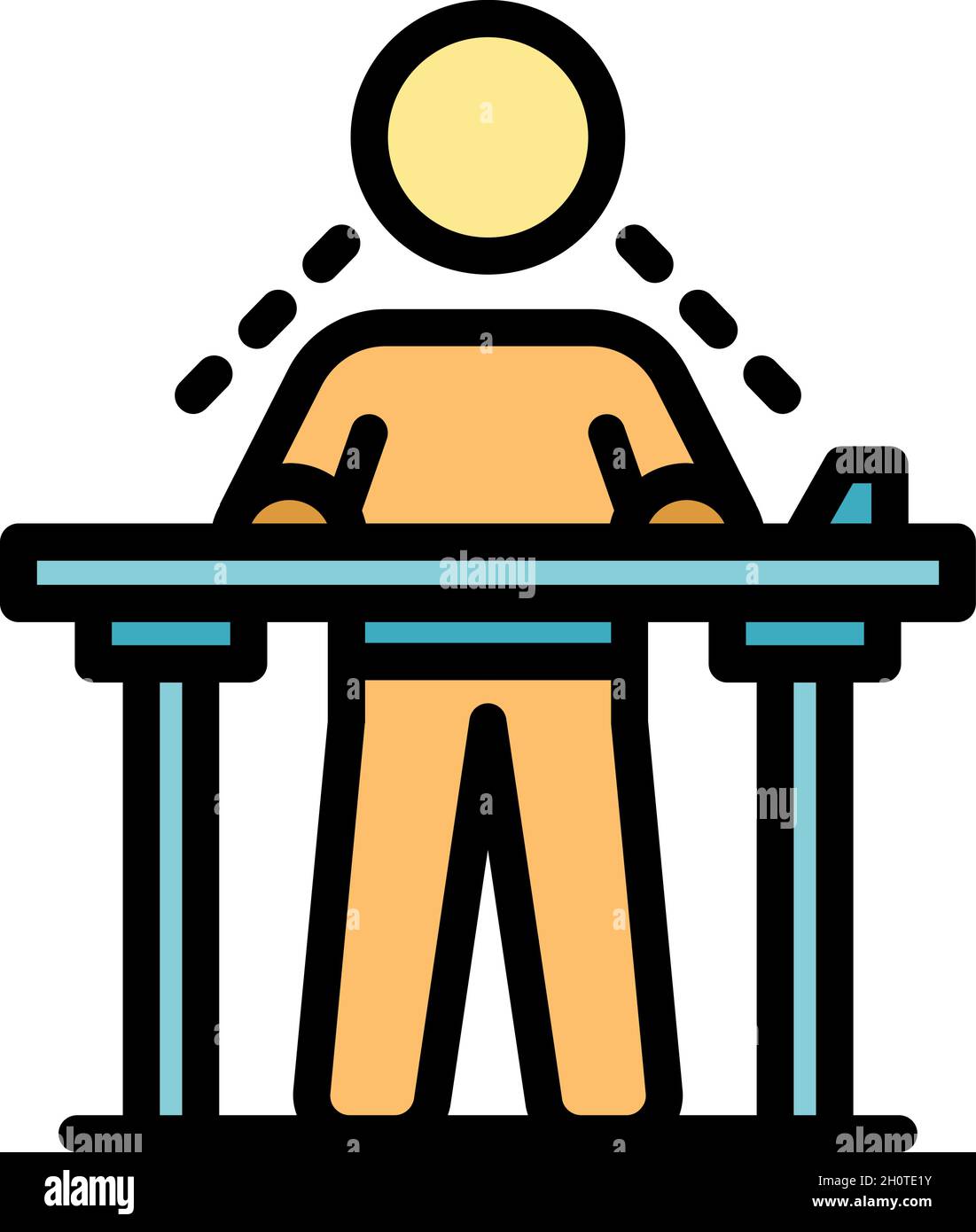 Ergonomic position icon. Outline ergonomic position vector icon color ...