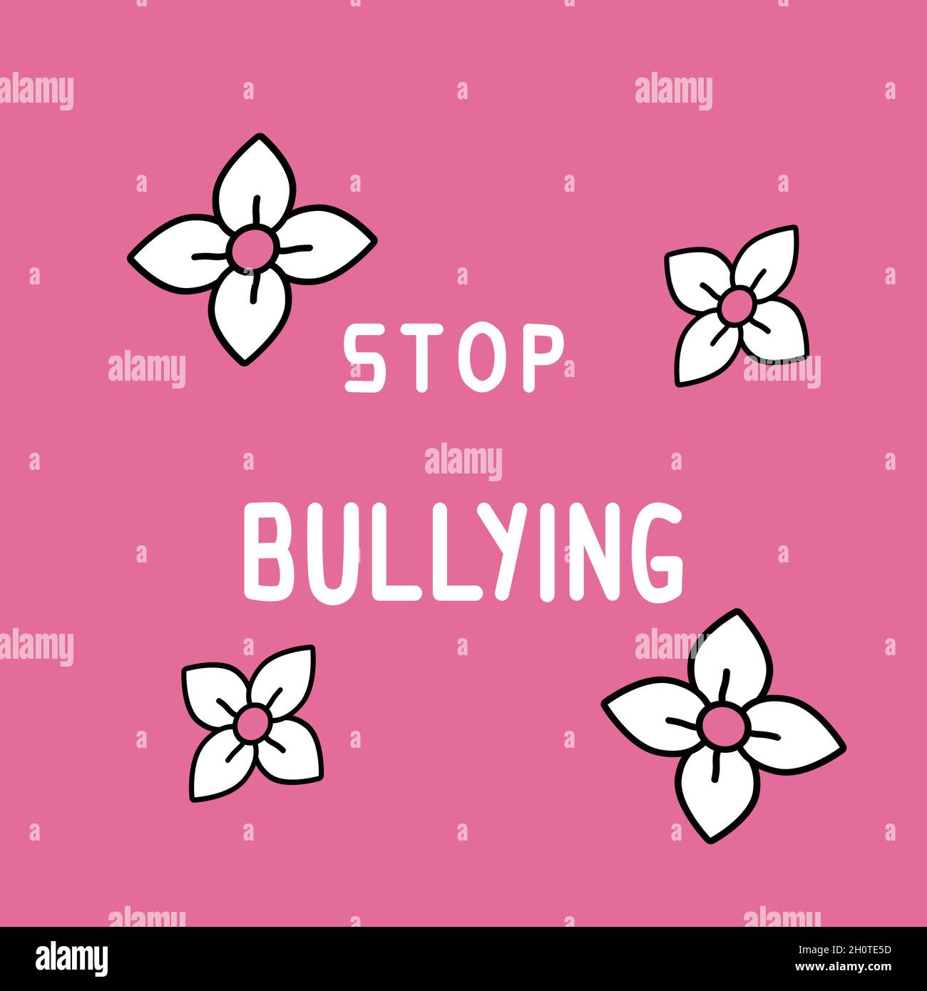 Bullying stops. Anti-bullying vector illustration. Pink t-shirt day ...