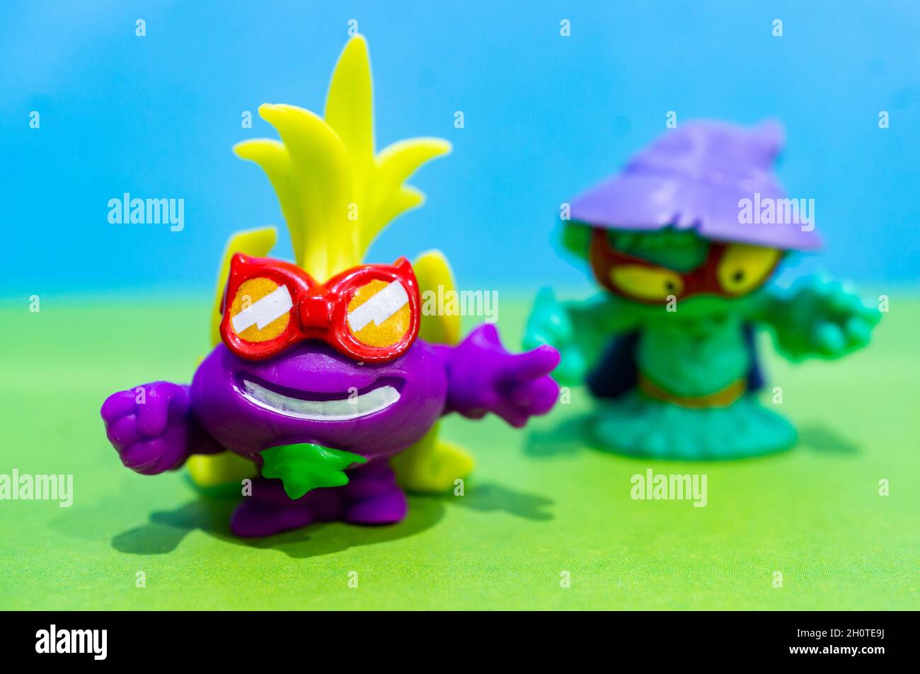 POZNAN, POLAND - Sep 22, 2021: The Magicbox Superzings toy villain Acid ...