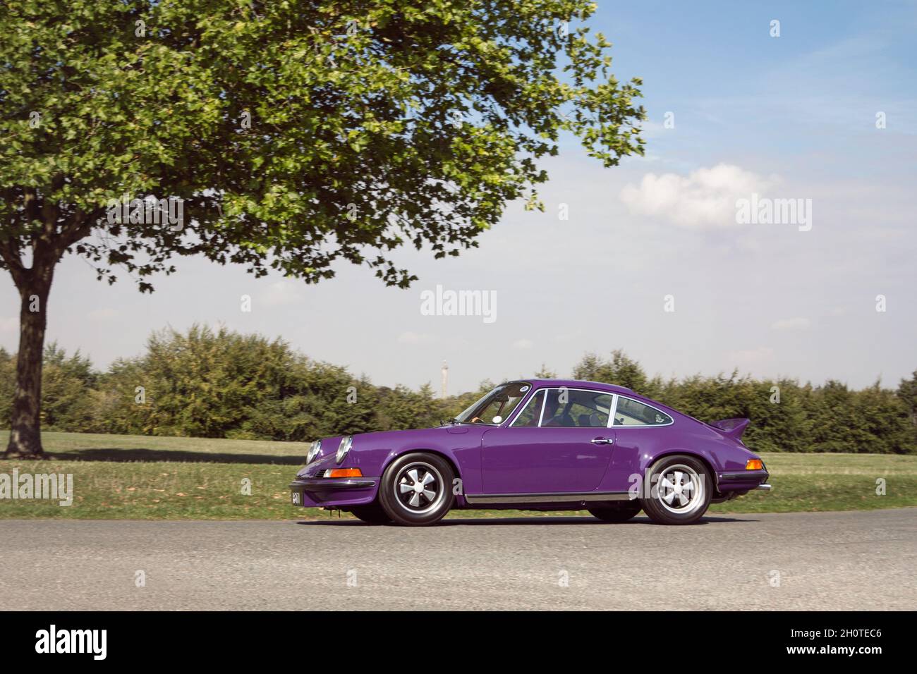Purple Porsche 911 Carrera RS classic supercar attending annual Salon ...