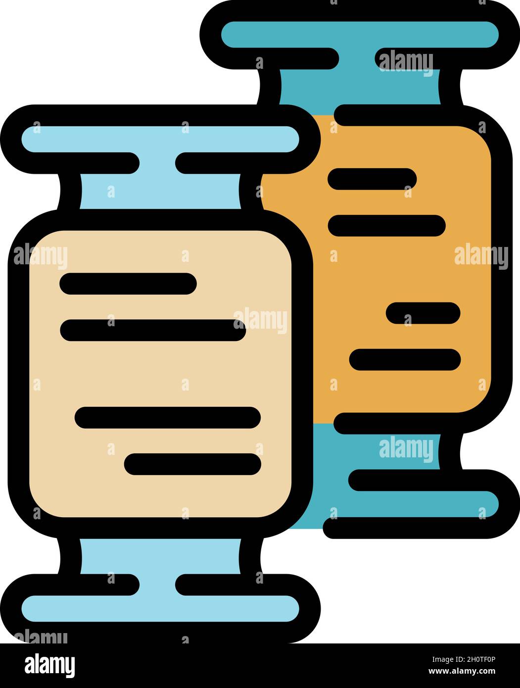 Spools thread icon. Outline spools thread vector icon color flat ...