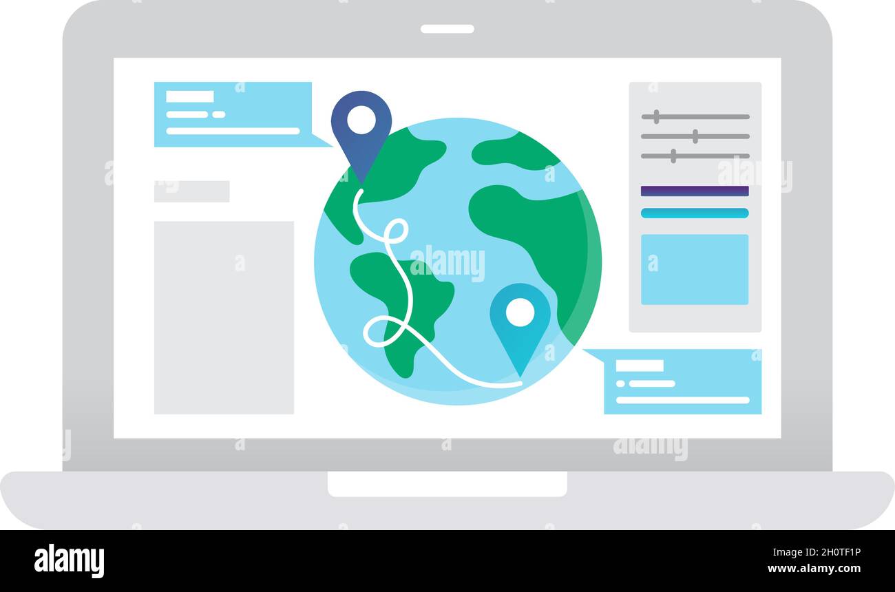 Global destination navigation web app vector icon Stock Vector Image ...