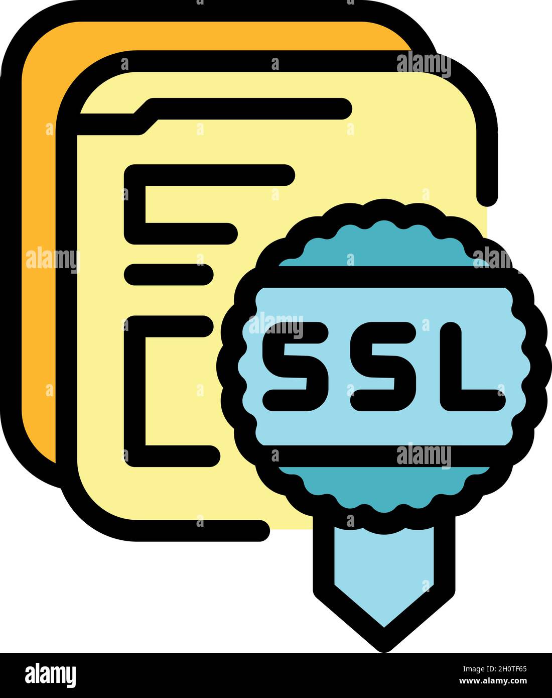Ssl emblem icon. Outline ssl emblem vector icon color flat isolated ...
