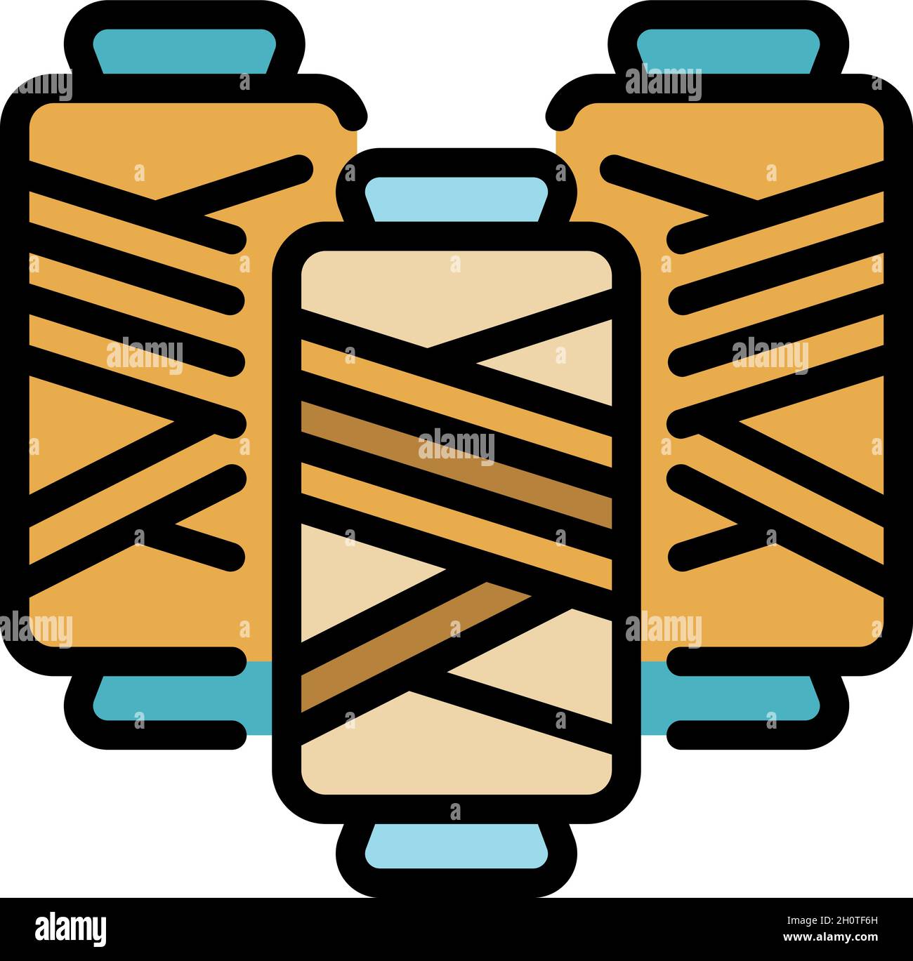 Sew spools icon. Outline sew spools vector icon color flat isolated Stock Vector Image & Art - Alamy