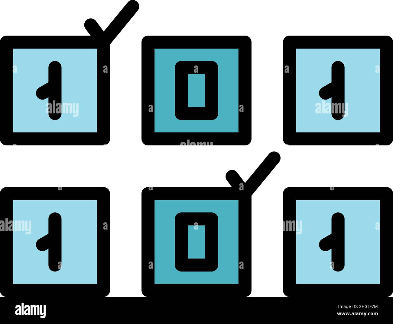 Cipher code icon. Outline cipher code vector icon color flat isolated ...