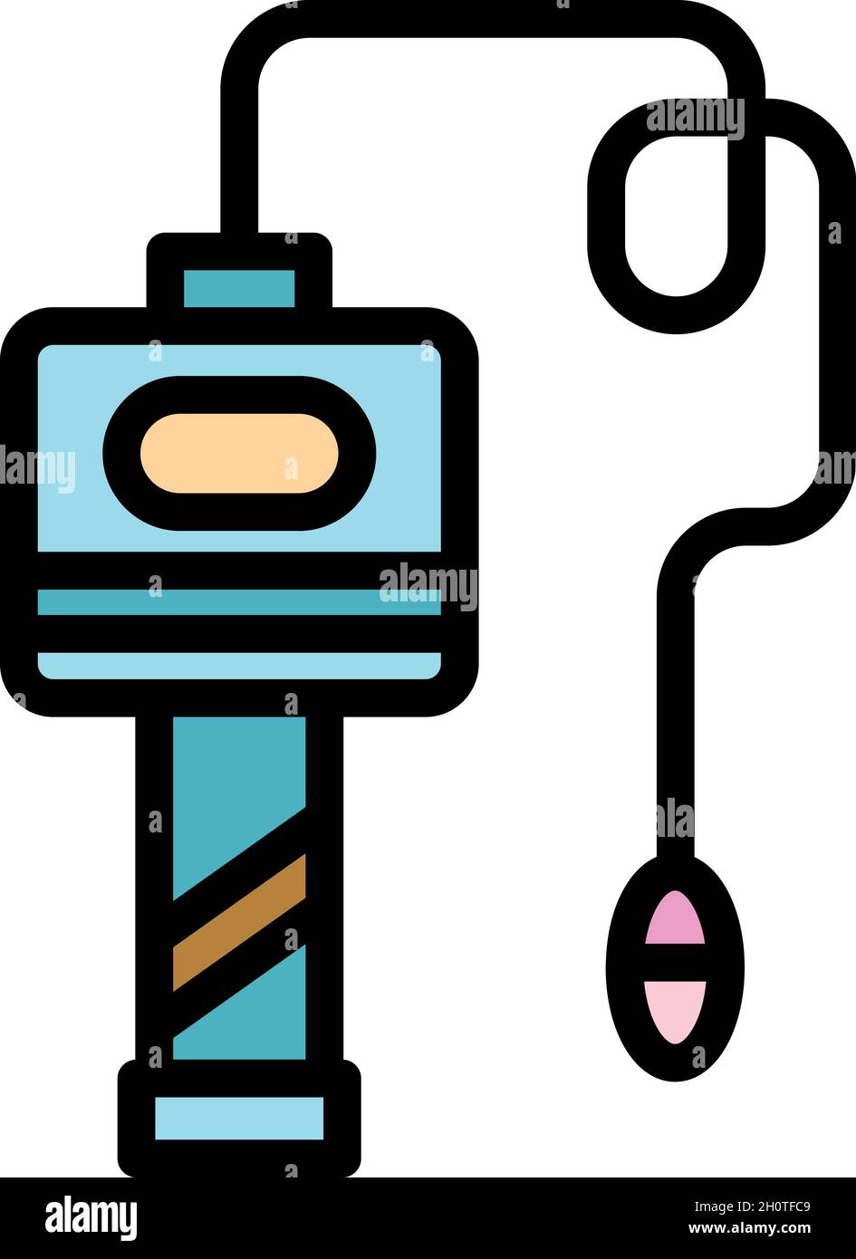 Surgical endoscope icon. Outline surgical endoscope vector icon color ...