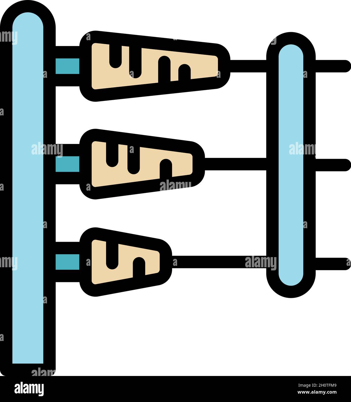Loom textile icon. Outline loom textile vector icon color flat isolated ...