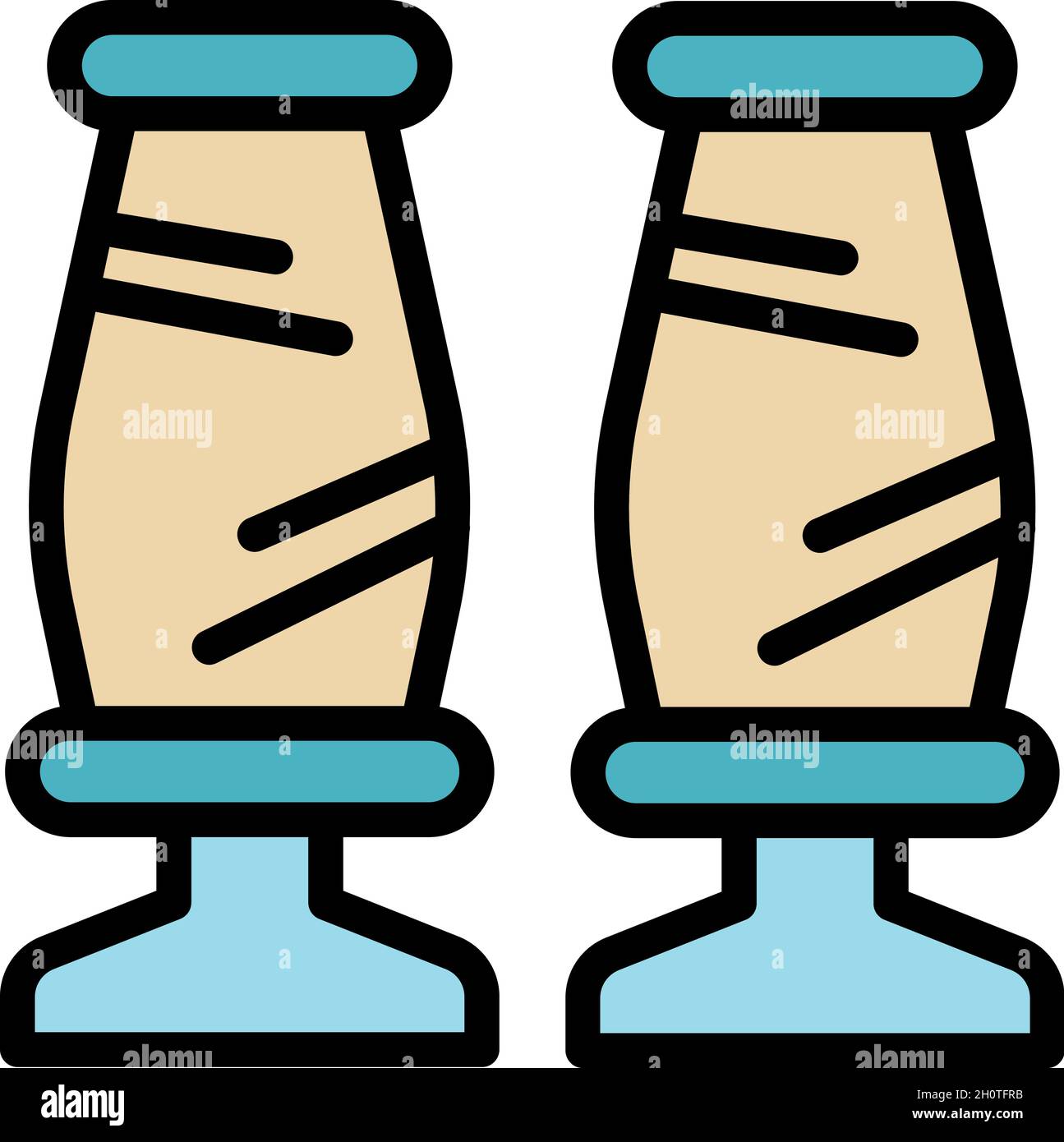 Thread loom icon. Outline thread loom vector icon color flat isolated ...