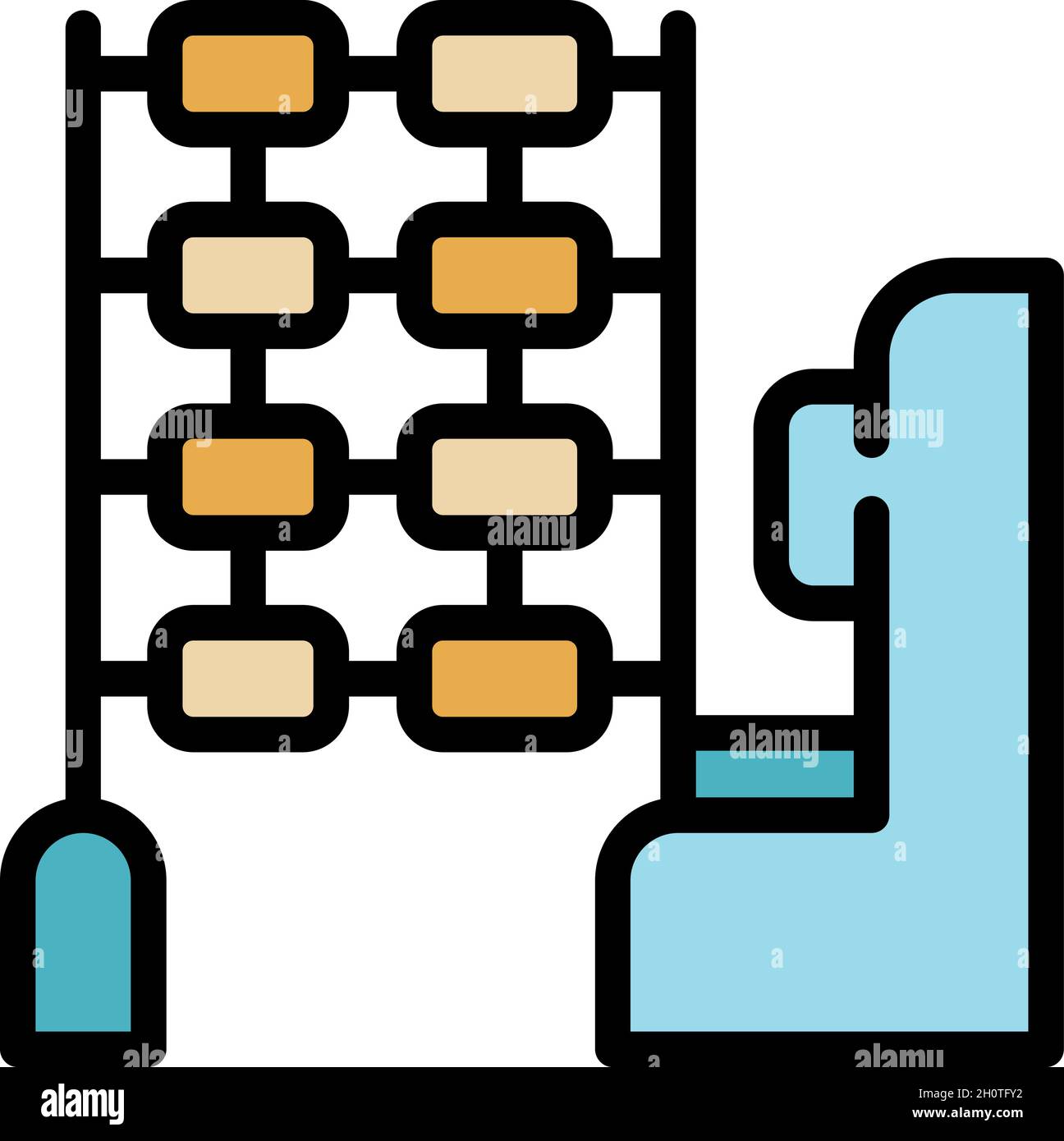 Textile mill icon. Outline textile mill vector icon color flat isolated ...