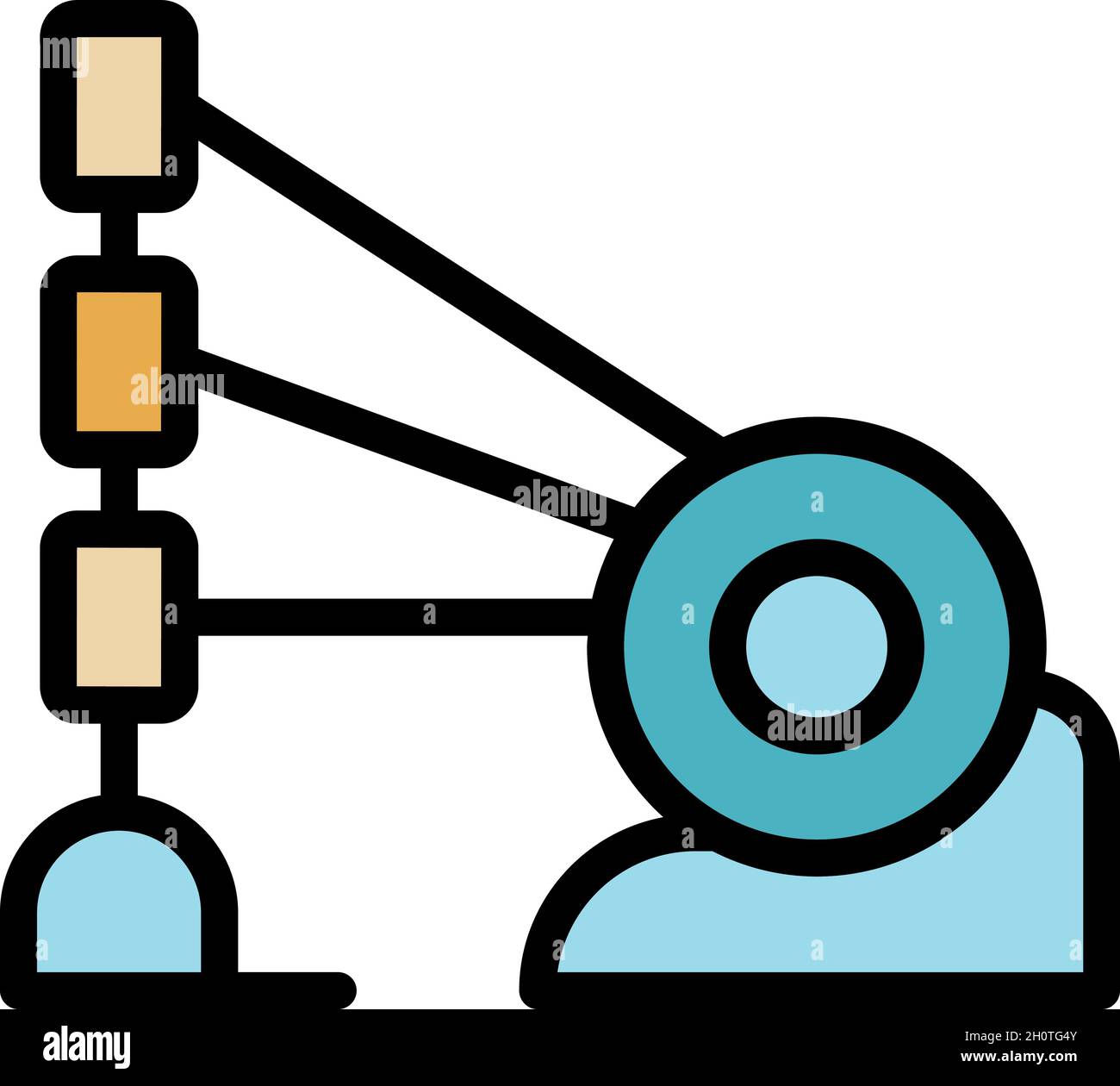 Loom equipment icon. Outline loom equipment vector icon color flat ...