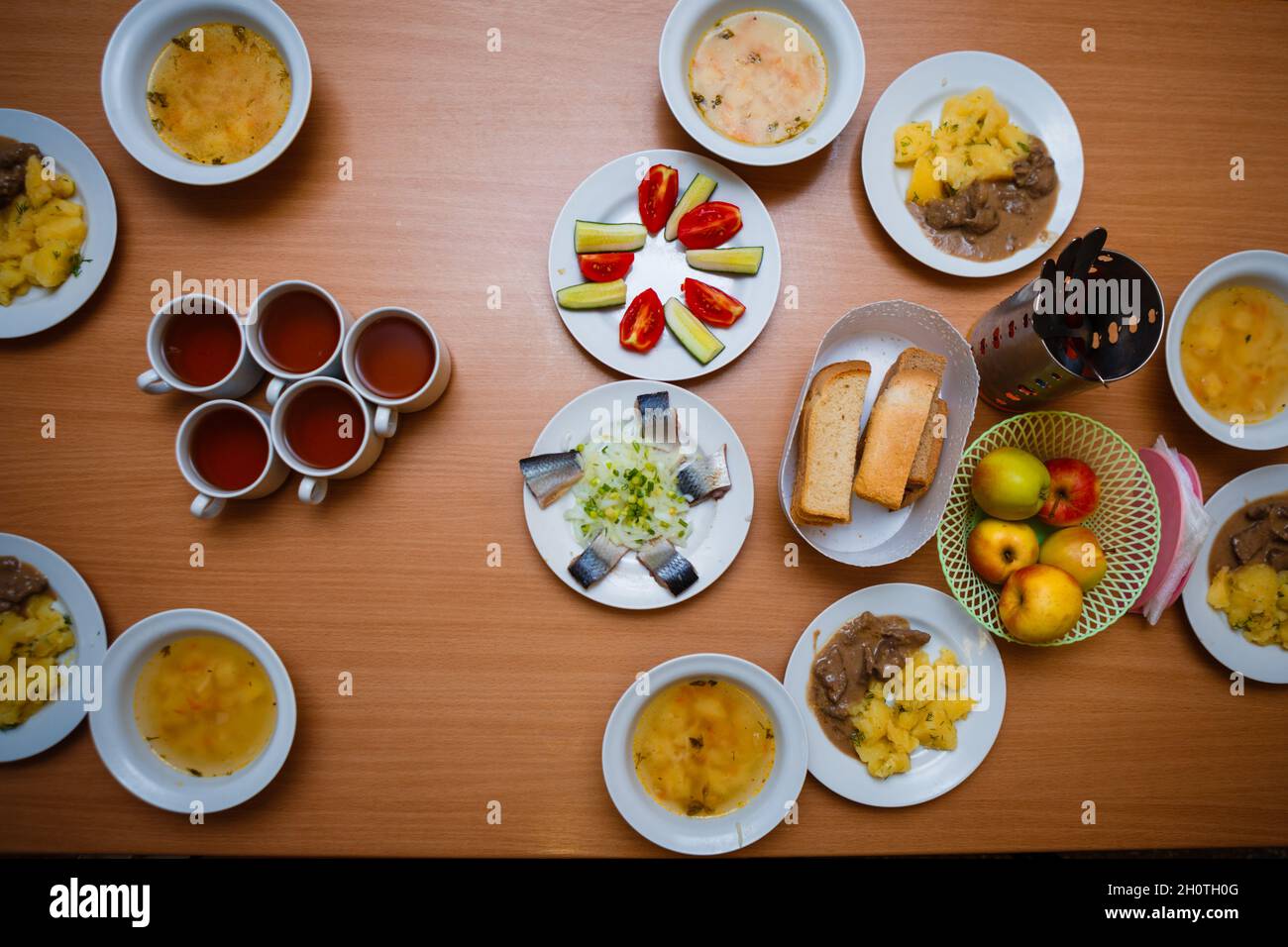 Food in the dining room. Russian national food Stock Photo - Alamy