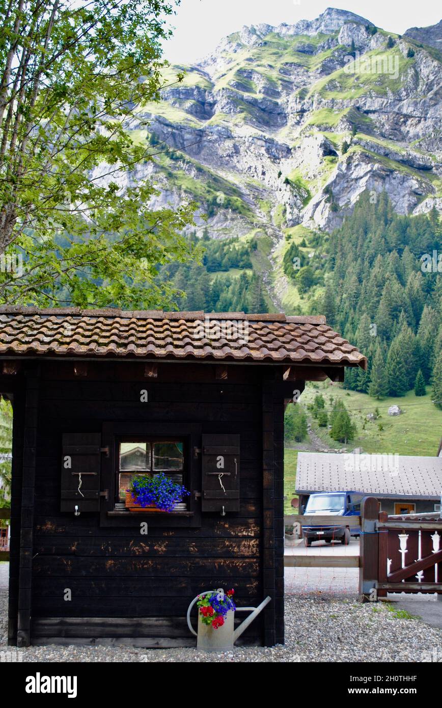 Solalex area high above Villars Sur Ollon in Switzerland Stock Photo ...